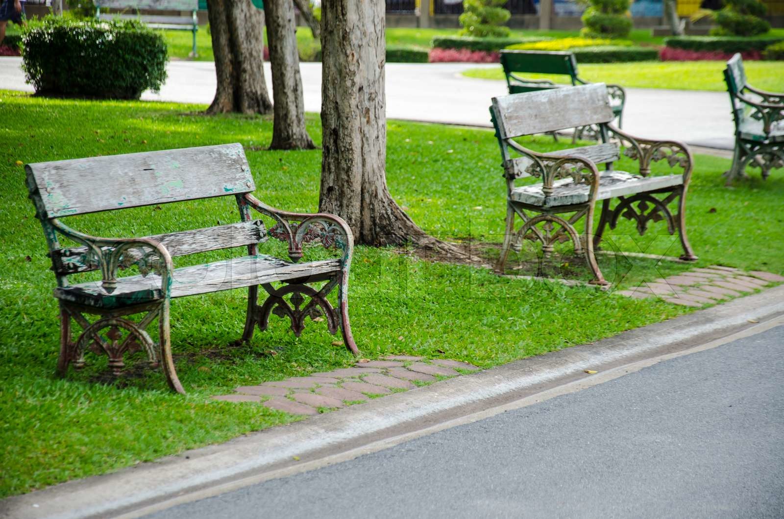 Empty bench | Stock image | Colourbox