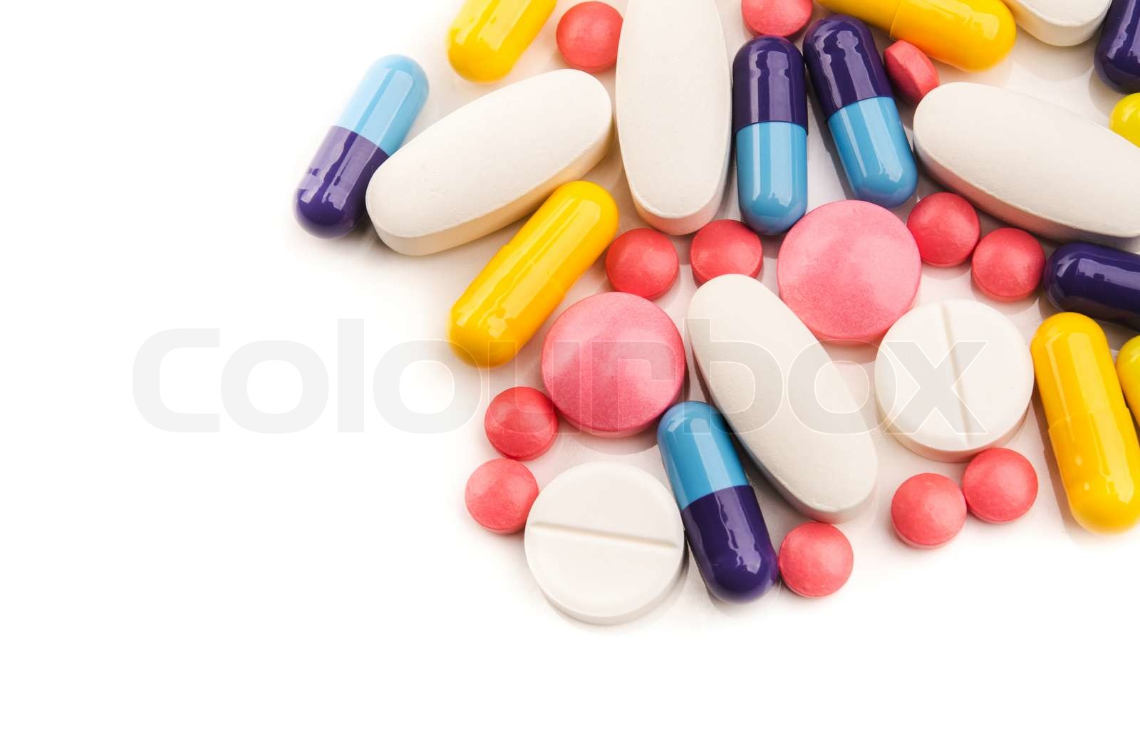 Bunte Tabletten, isoliert | Stock Bild | Colourbox