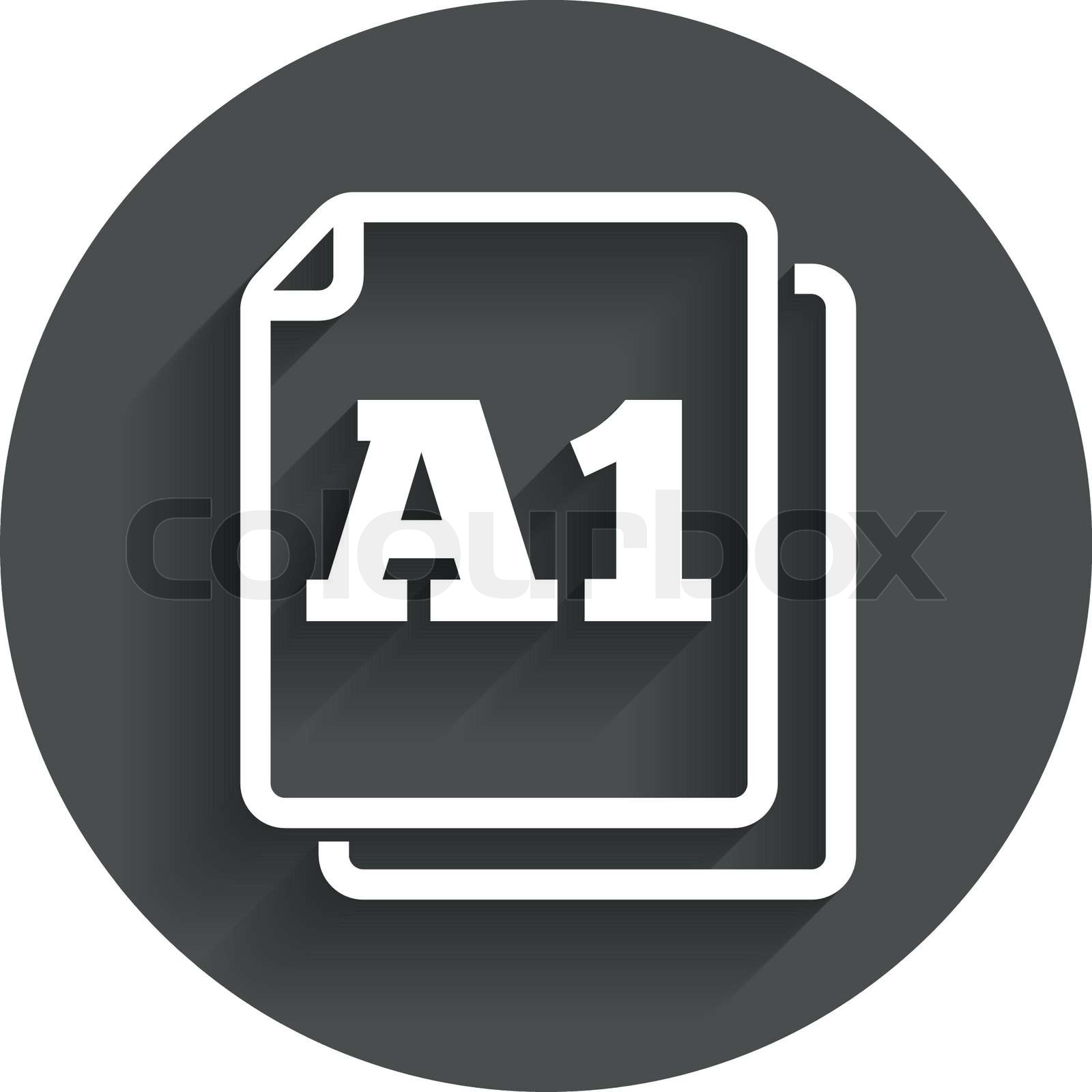 Paper size A1 standard icon. Document symbol. | Stock vector | Colourbox