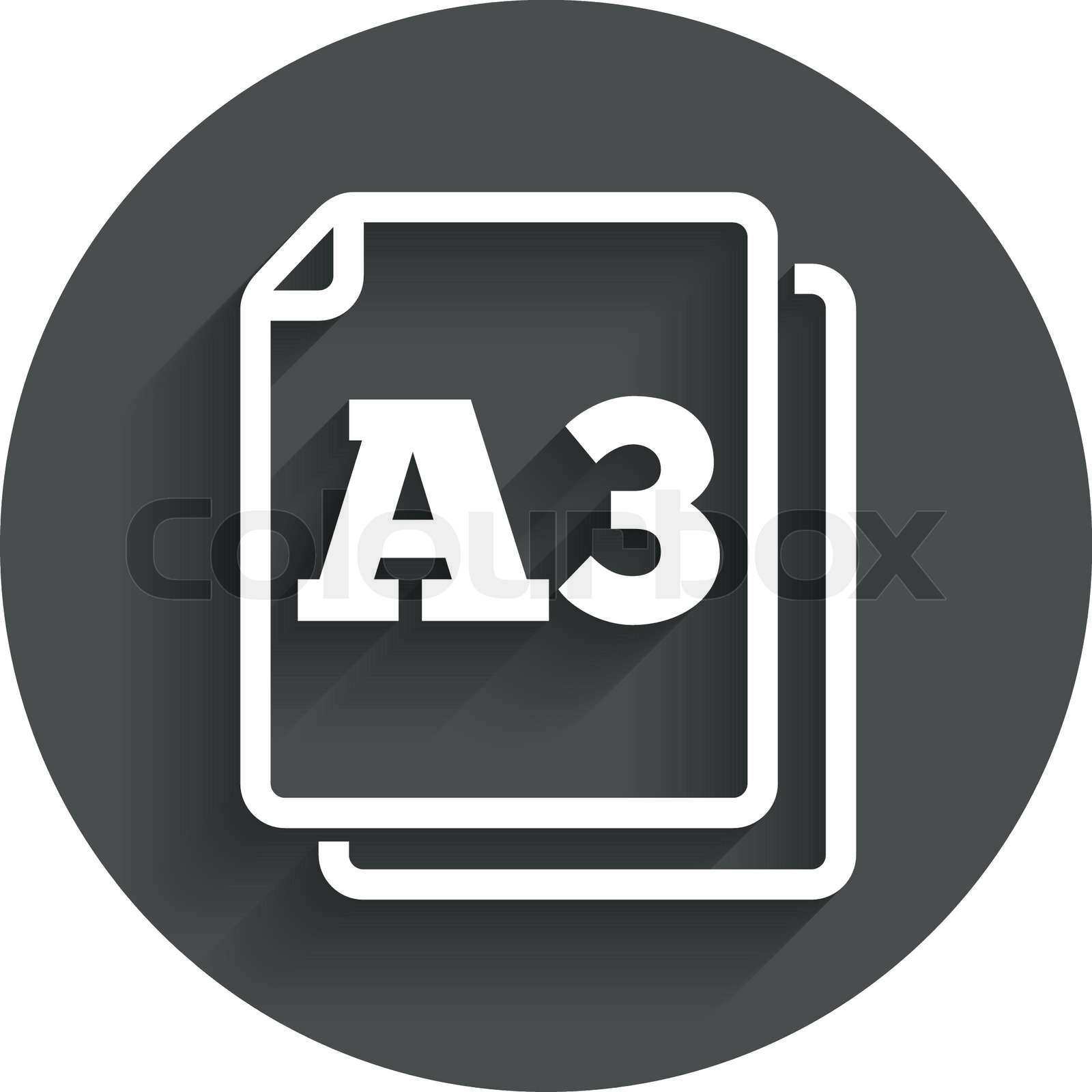 Paper size A3 standard icon. Document symbol. | Stock vector | Colourbox