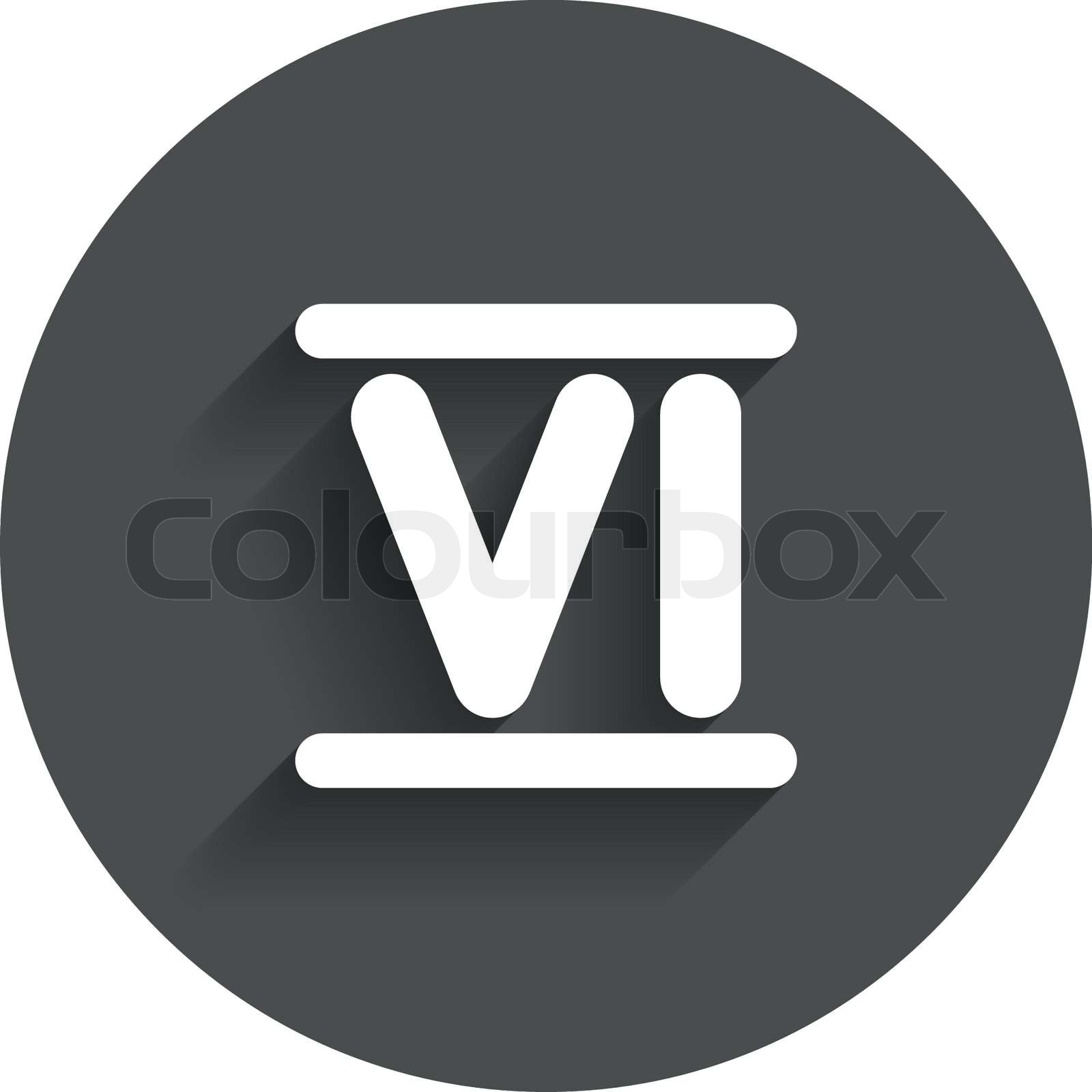 Roman numeral six icon. Roman number six sign. | Stock vector | Colourbox