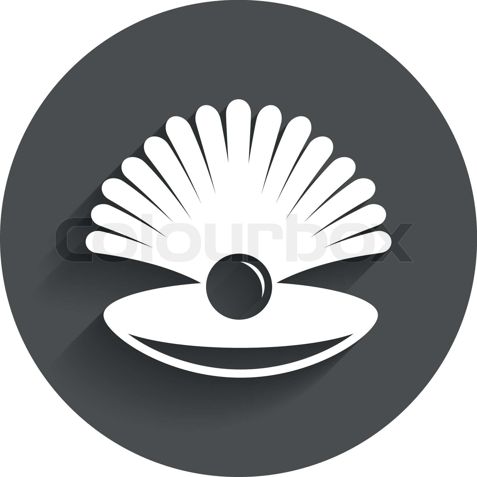 Muschel mit Perle Zeichen Symbol. Muschel-Symbol. | Stock-Vektor ...