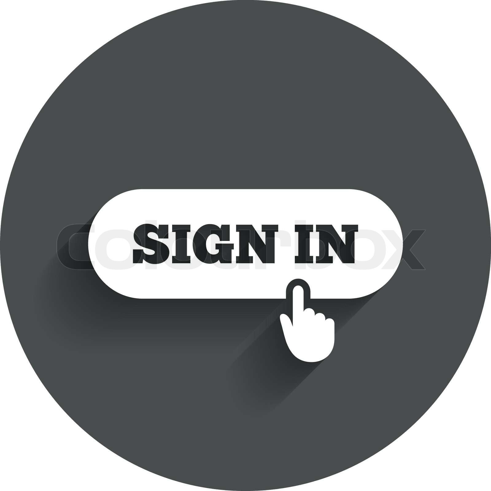 Sign in with hand pointer icon. Login symbol | Stock vector | Colourbox