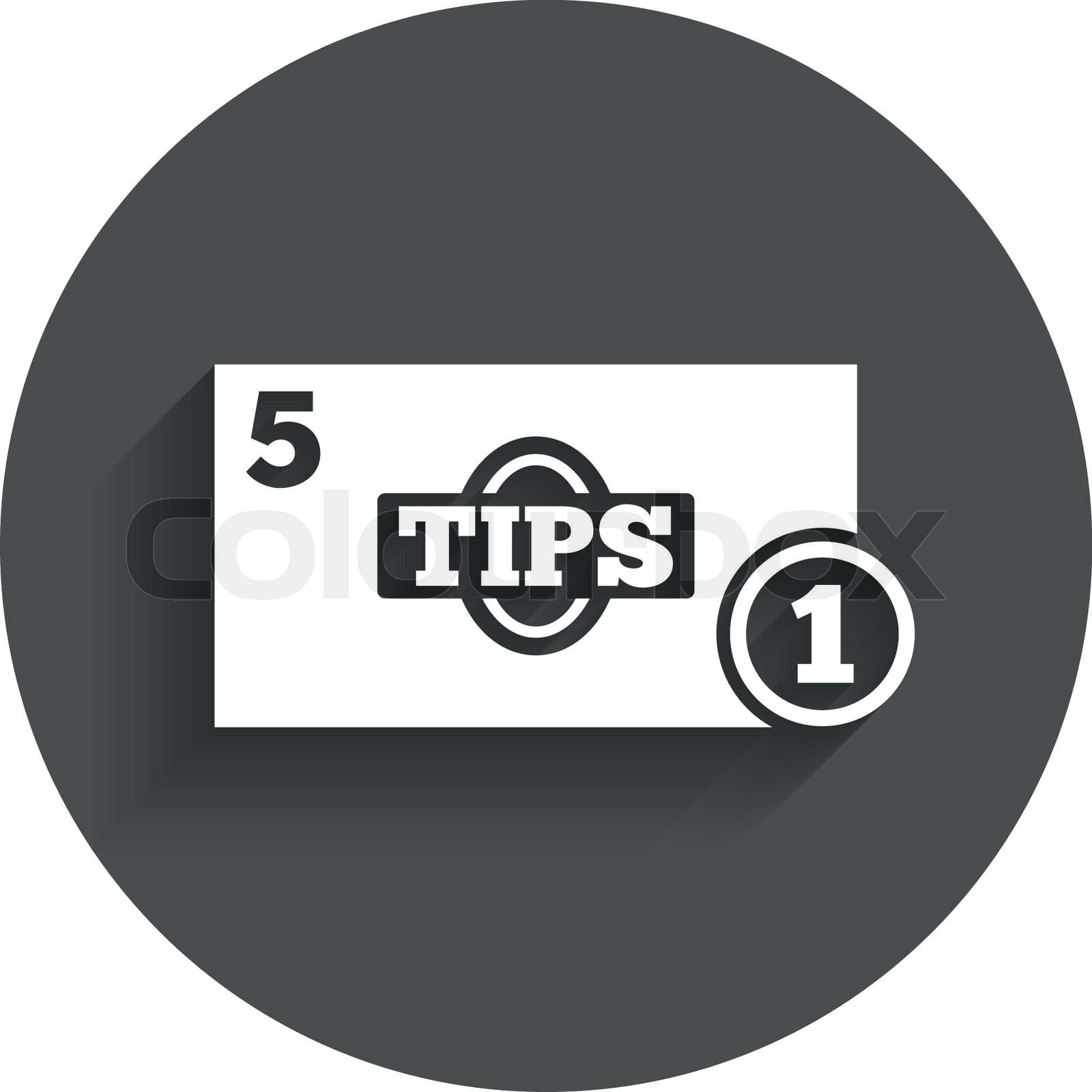 Tips sign icon. Cash money symbol. Coin. | Stock vector | Colourbox