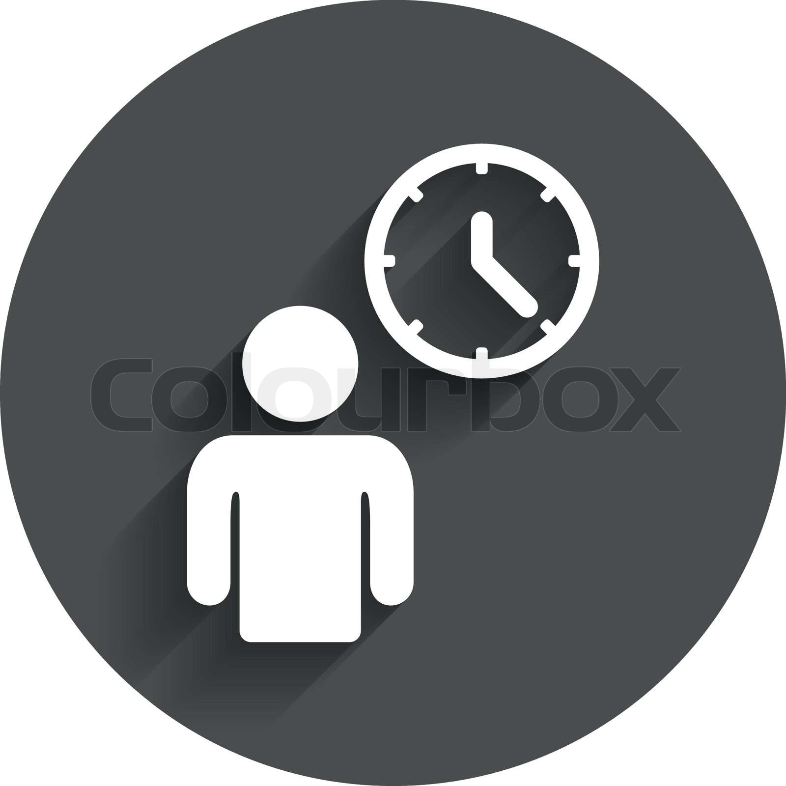Person waiting sign icon. Time symbol. | Stock vector | Colourbox