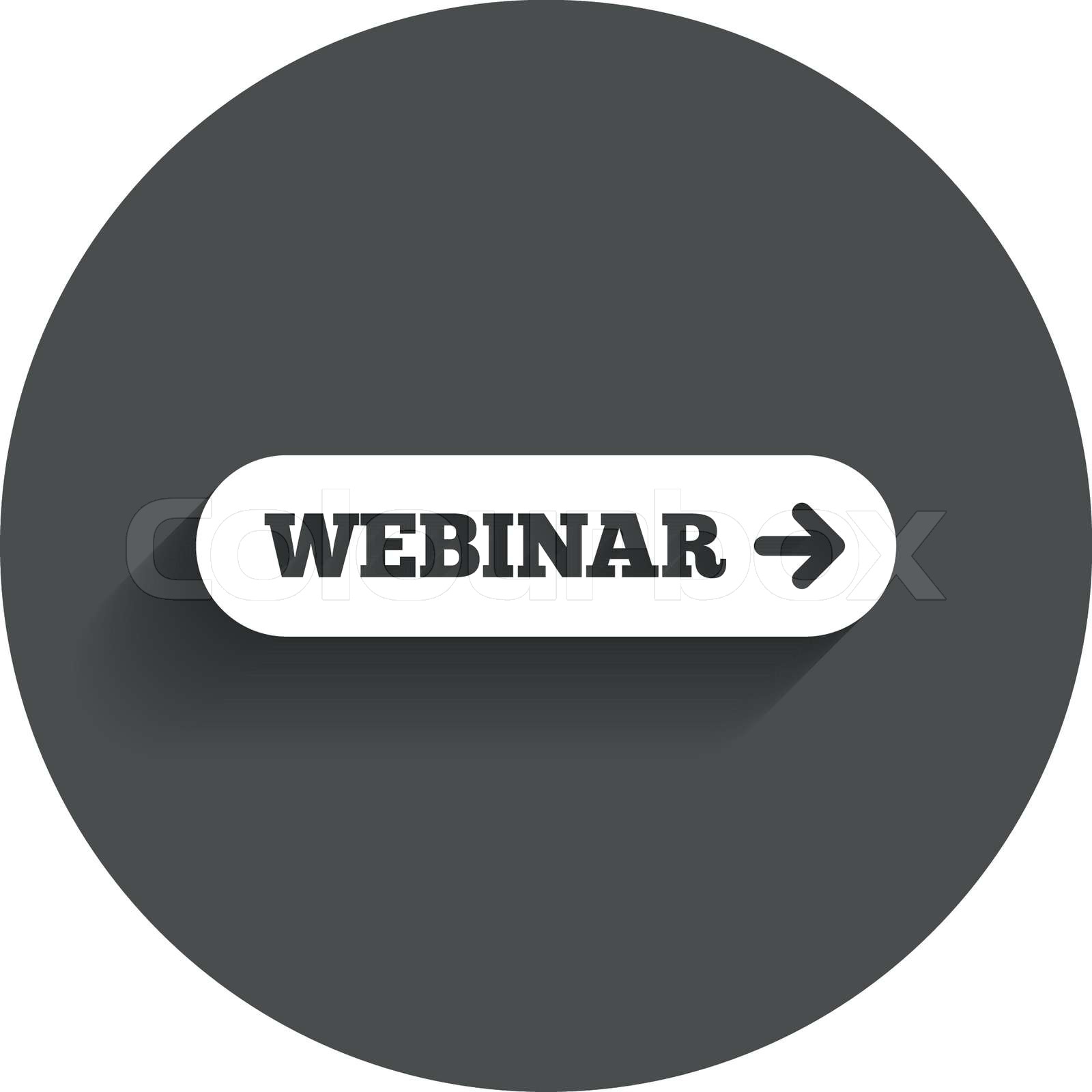 Webinar with arrow sign icon. Web study symbol. | Stock vector | Colourbox