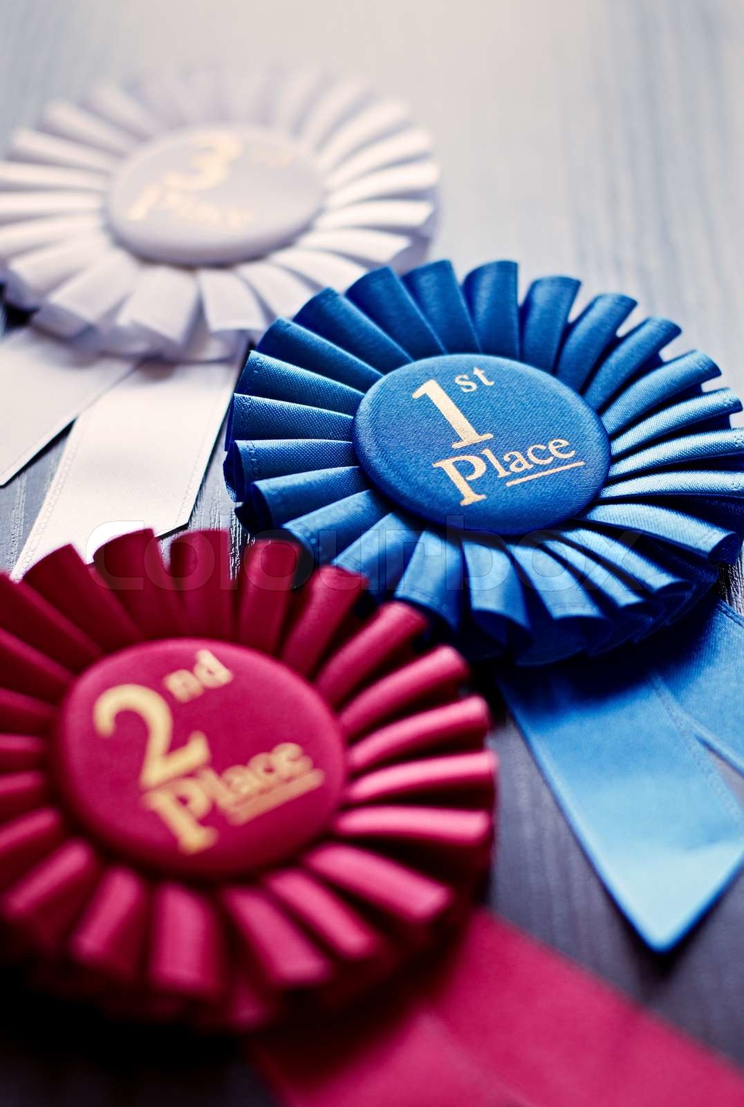 Three winners rosettes | Stock image | Colourbox