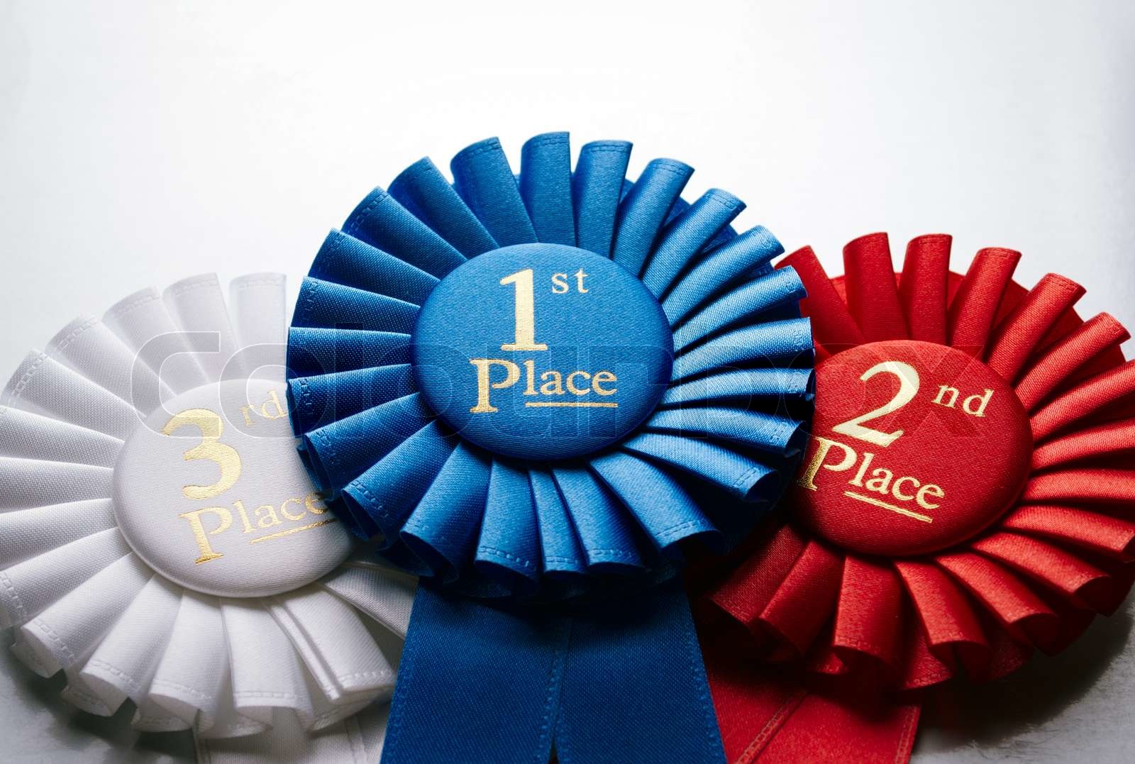 1st place winners rosette or badge | Stock image | Colourbox
