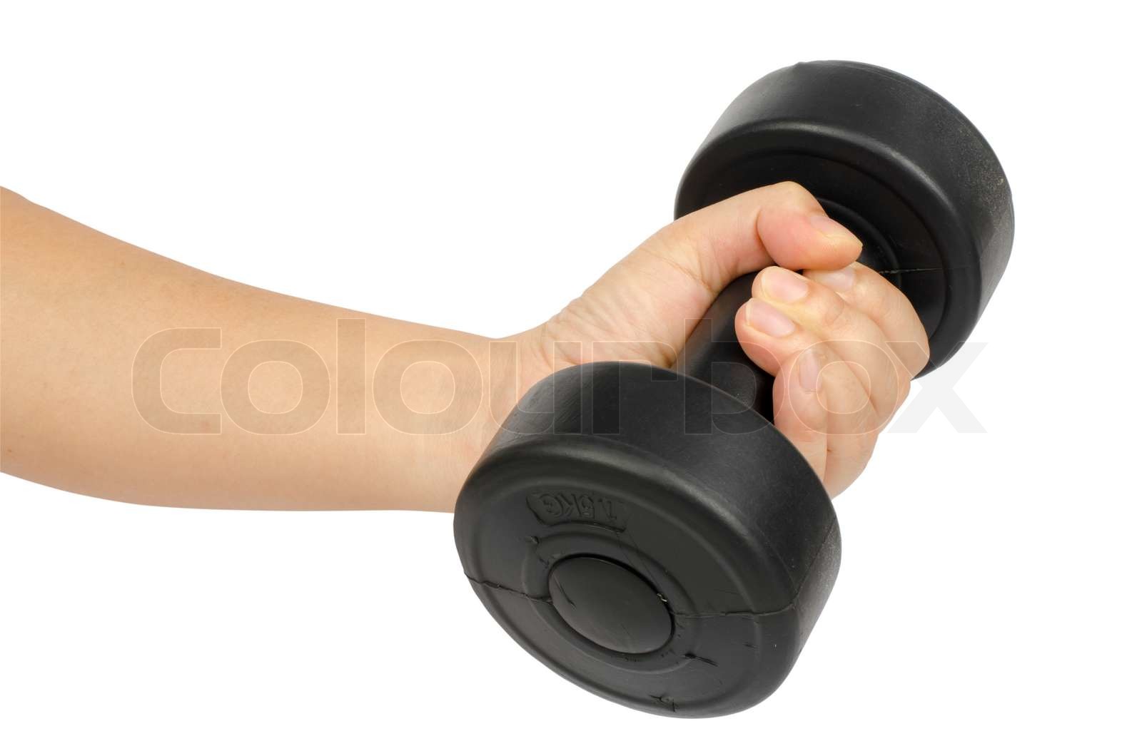 Dumbbell in woman's hand | Stock image | Colourbox