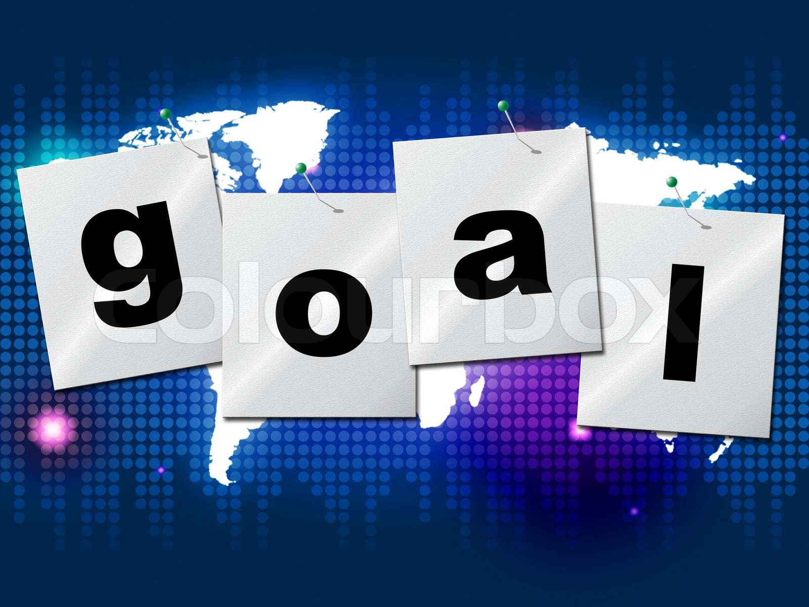 Goals Goal Means Desires Aspiration And Future | Stock image | Colourbox