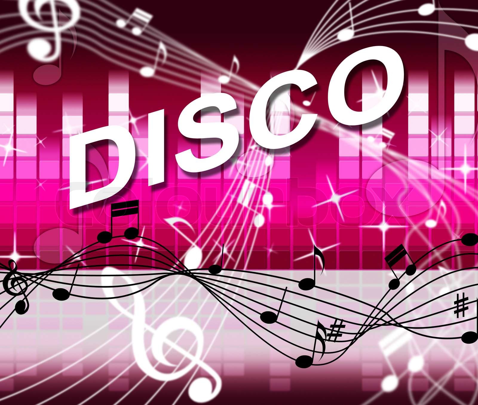 Musik Disco zeigt Tonspur und Audio | Stock Bild | Colourbox