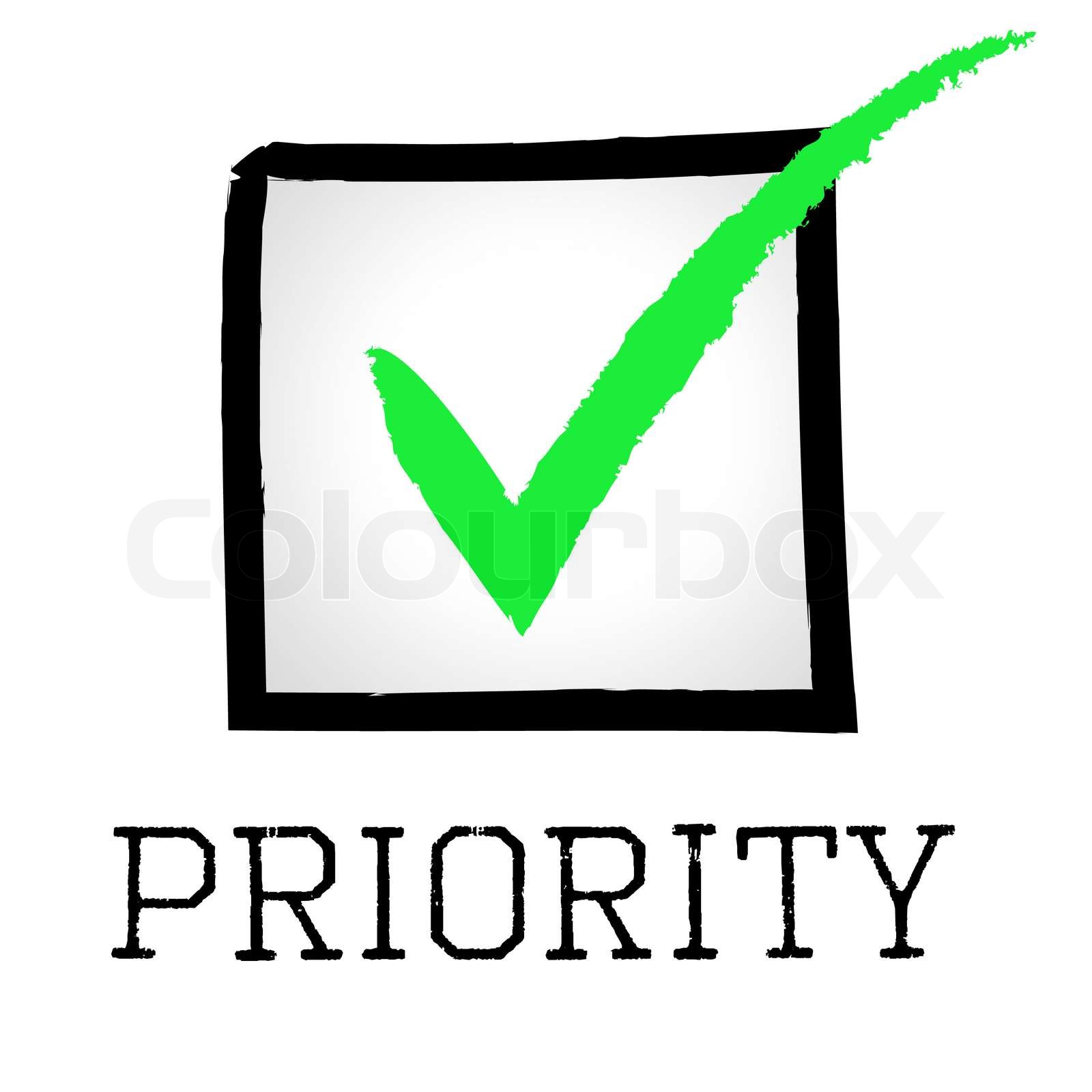 Priority Tick Shows Correct Mark And Preference | Stock image | Colourbox