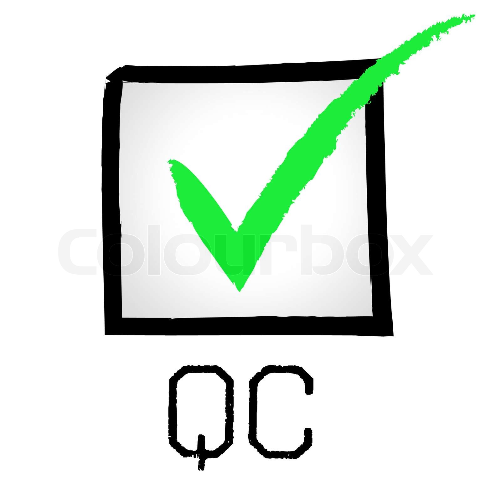 Qc Tick Means Quality Control And Approved | Stock image | Colourbox