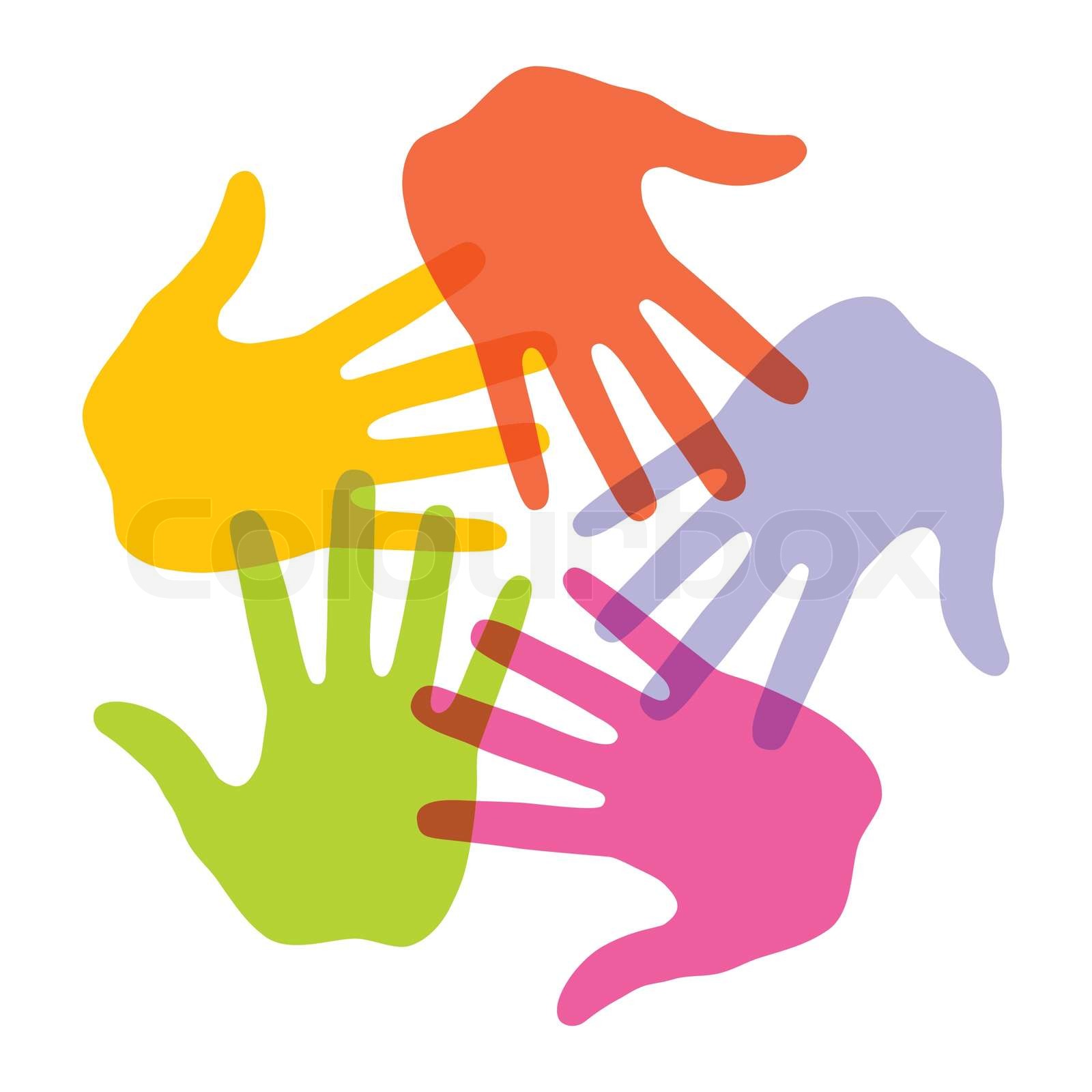 Colorful Hand Print icon | Stock vector | Colourbox