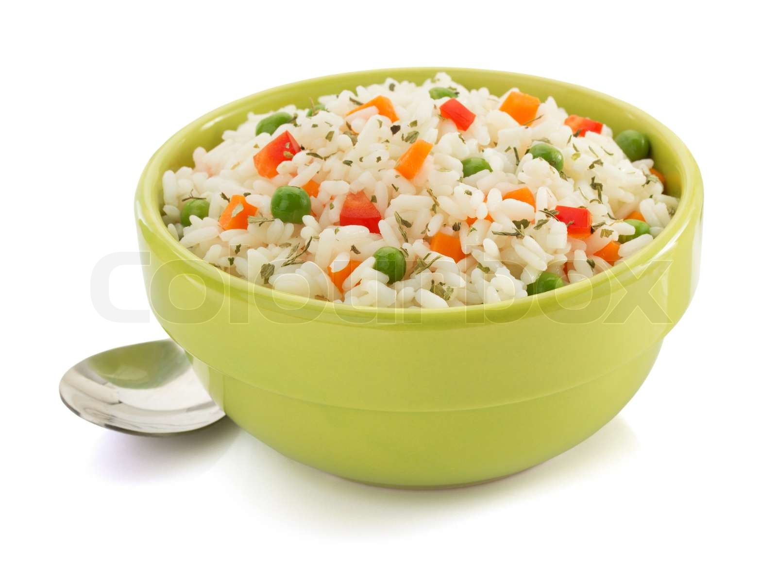 bowl full of rice on white | Stock image | Colourbox