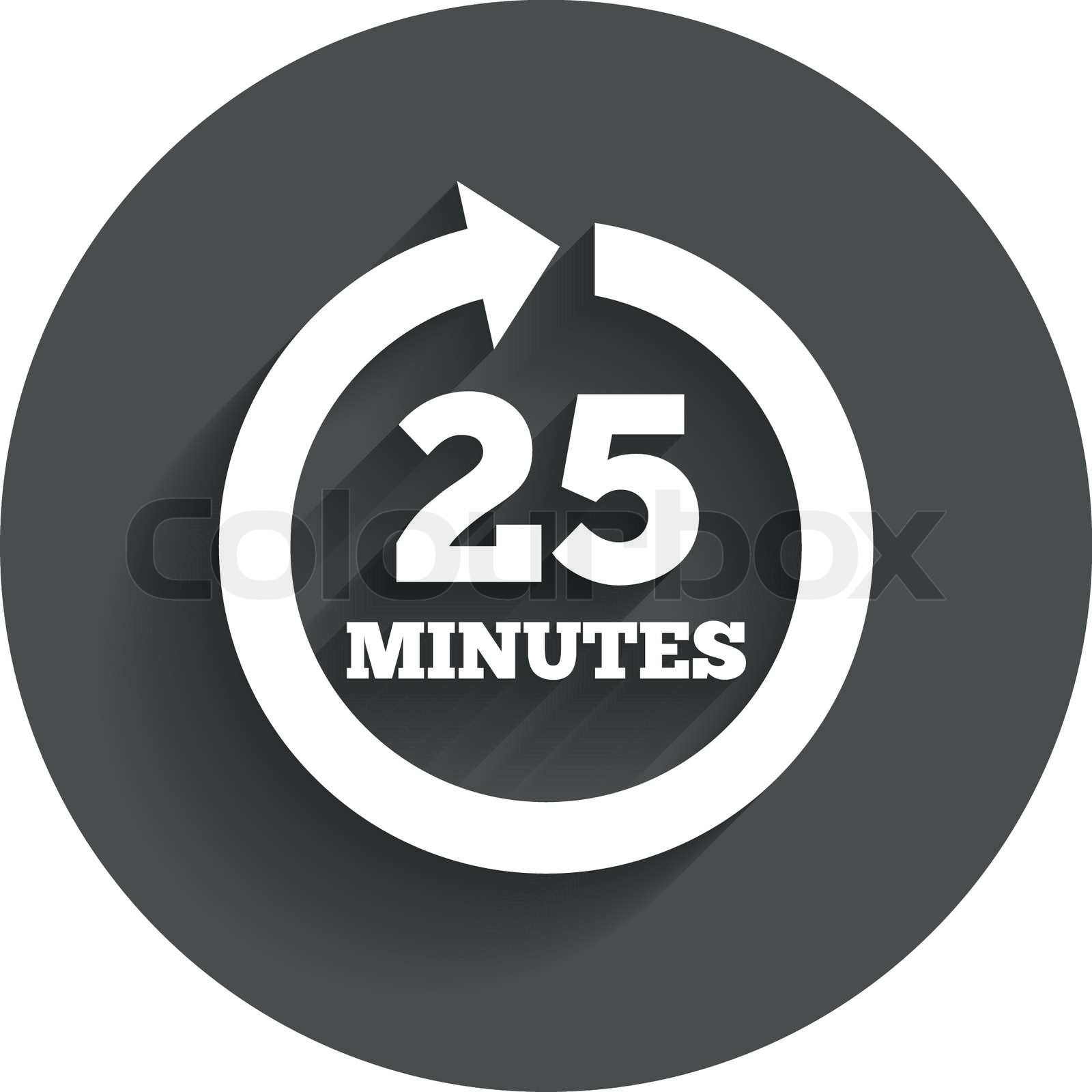 Alle 25 Minuten melden Symbol. vollständige Drehung Pfeil. | Stock ...