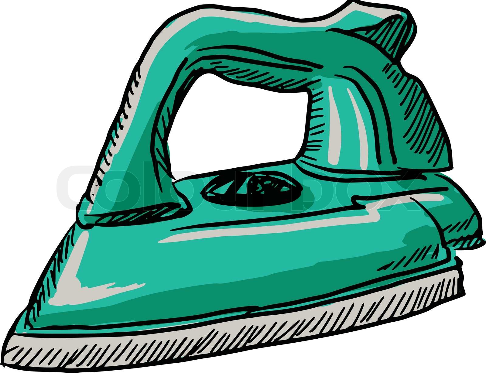 Steam iron | Stock vector | Colourbox