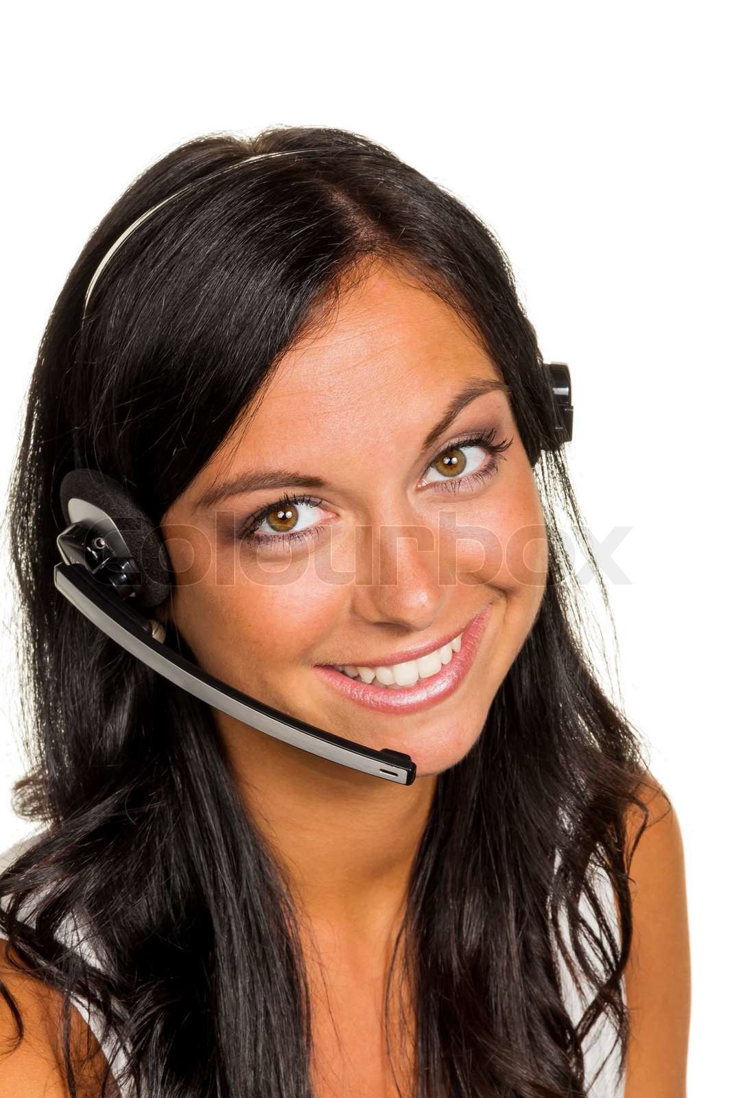 woman with headset | Stock image | Colourbox