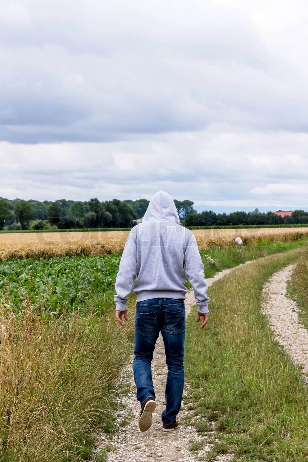 man walking on path | Stock image | Colourbox