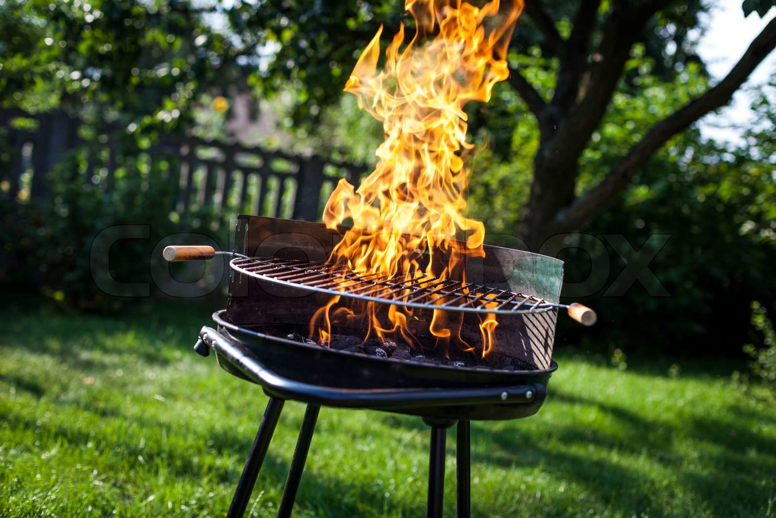 Super flames on the grill | Stock image | Colourbox