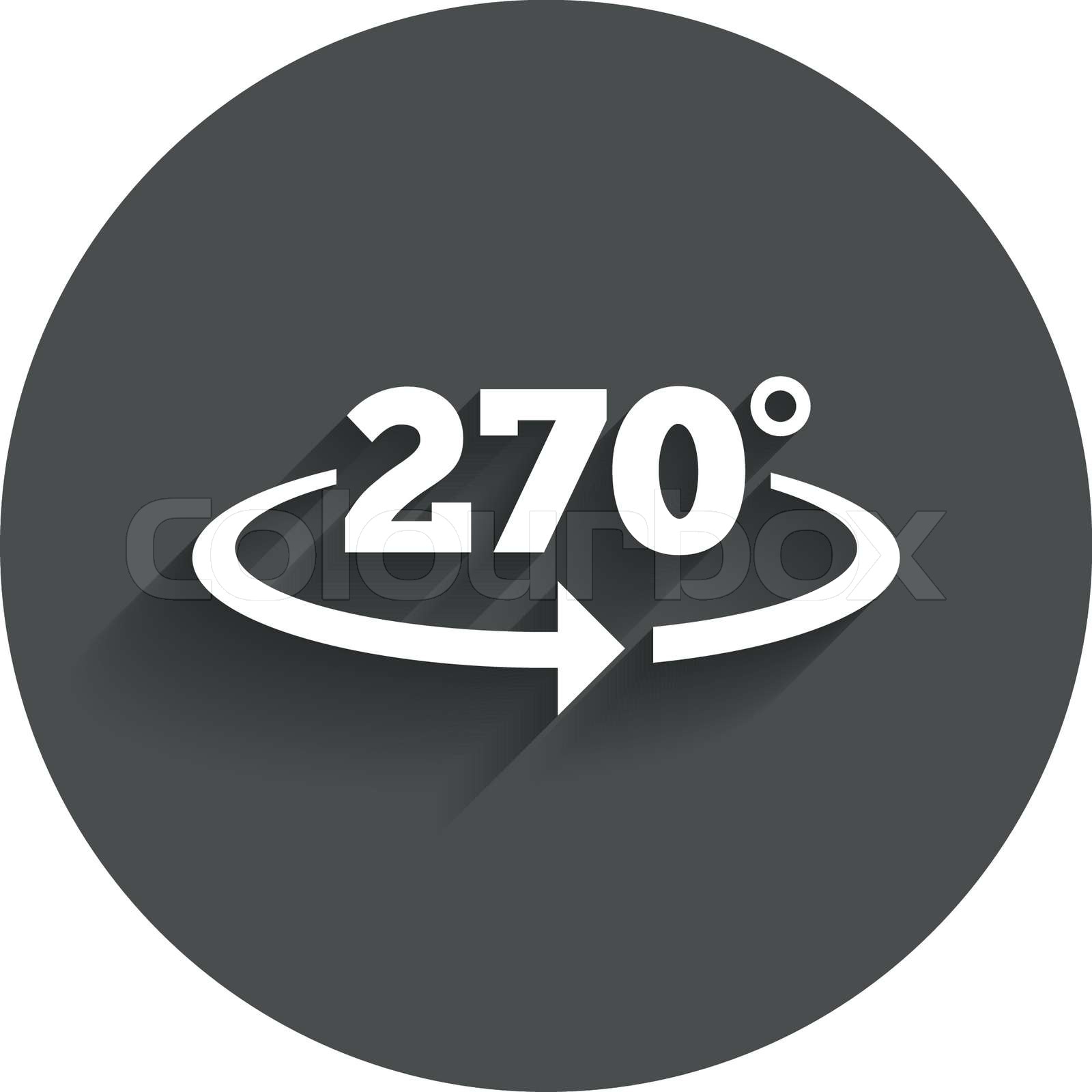 Angle 270 degrees sign icon. Geometry math symbol | Stock vector ...