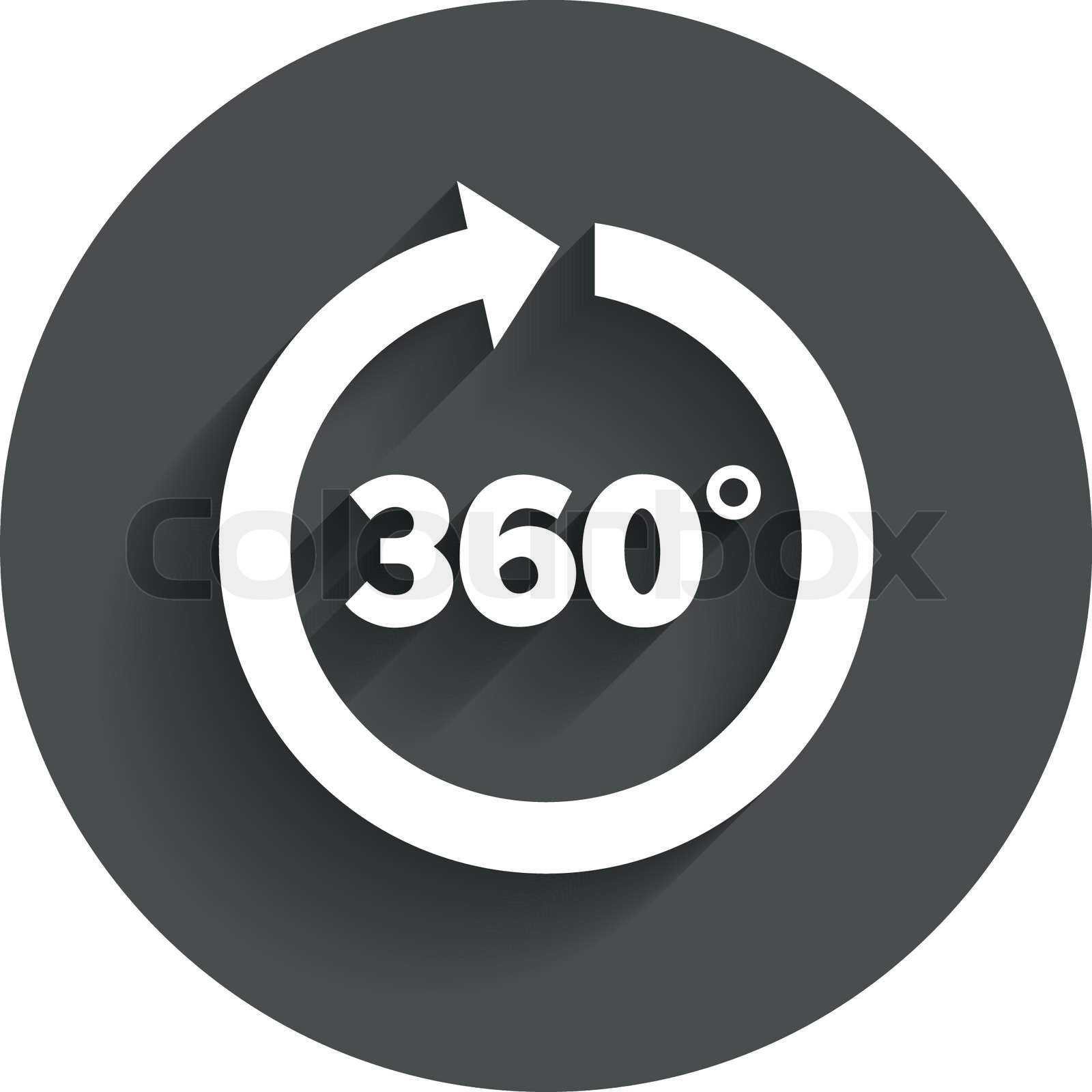 Angle 360 degrees sign icon. Geometry math symbol | Stock vector ...