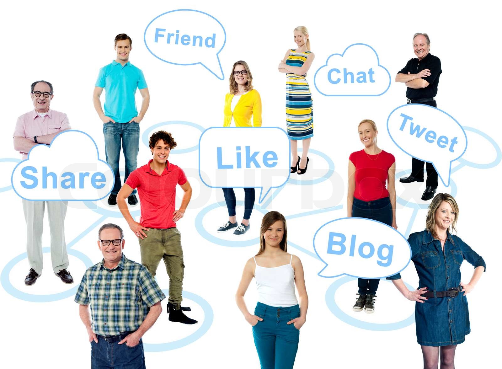 facebook, ikoner, folk | Stock foto | Colourbox