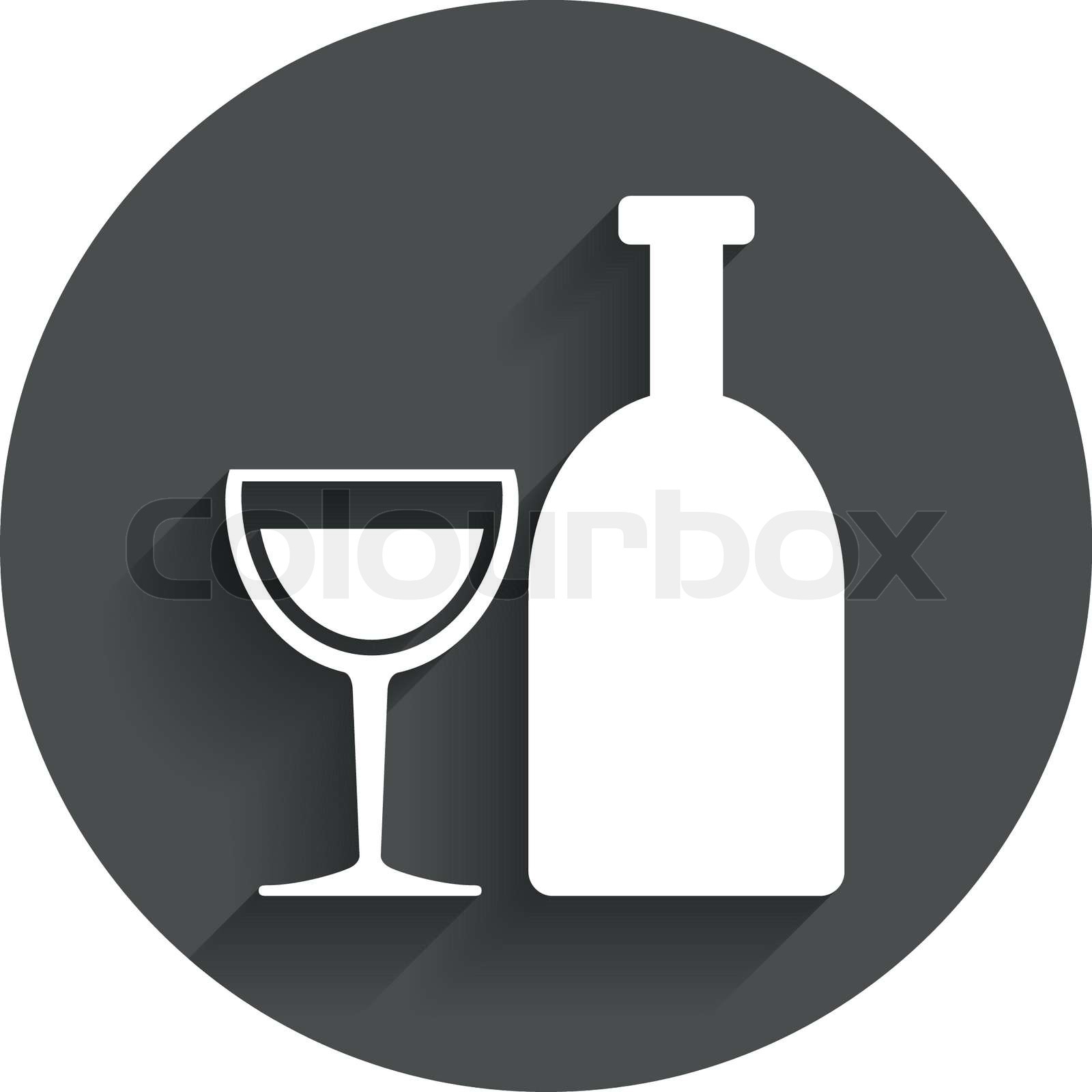 Alcohol sign. Drink symbol. Bottle with glass | Stock vector | Colourbox
