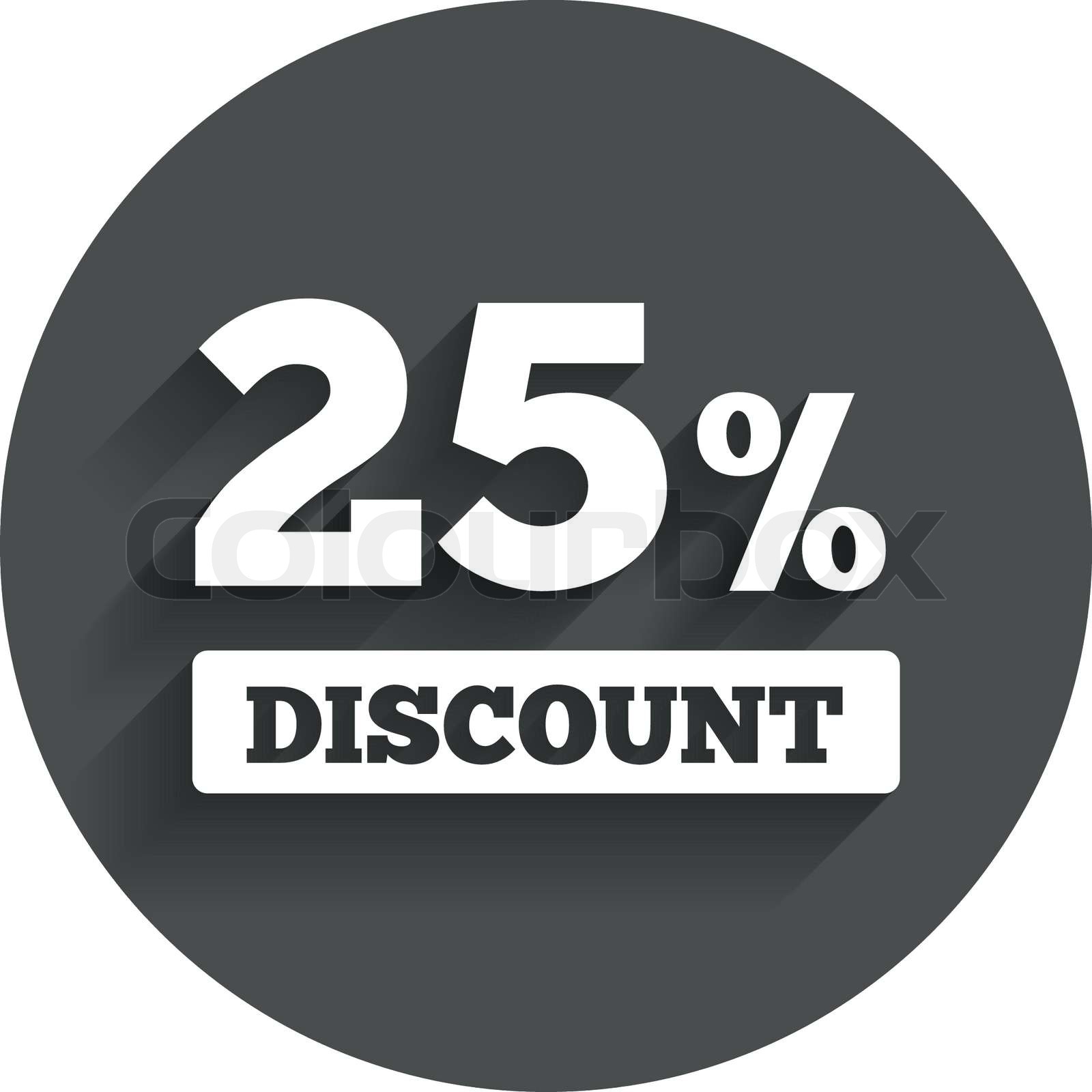 25 percent discount sign icon. Sale symbol. | Stock vector | Colourbox