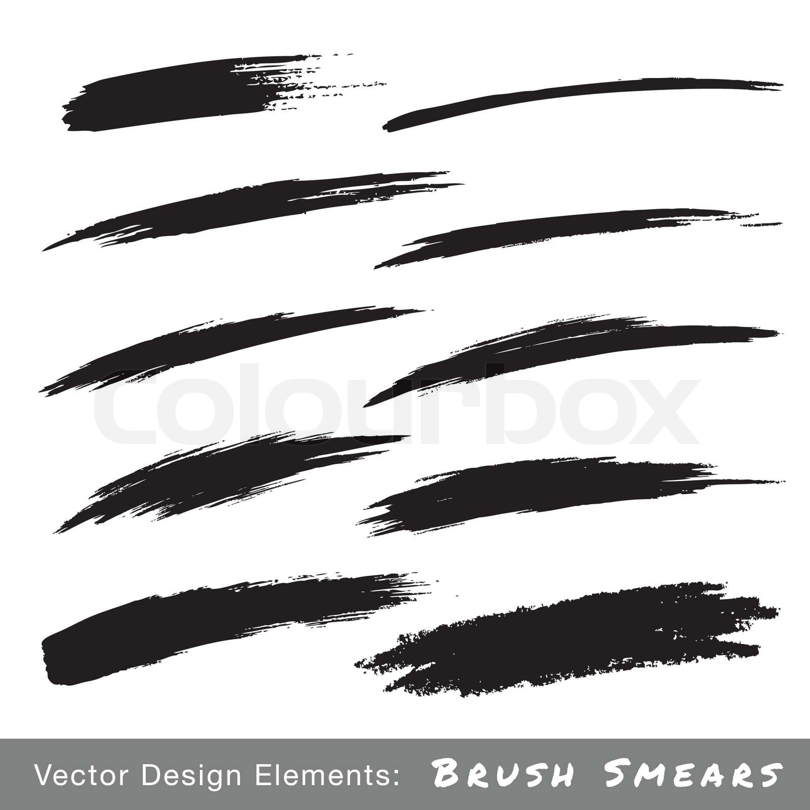 Set of Hand Drawn Grunge Brush Smears | Stock vector | Colourbox