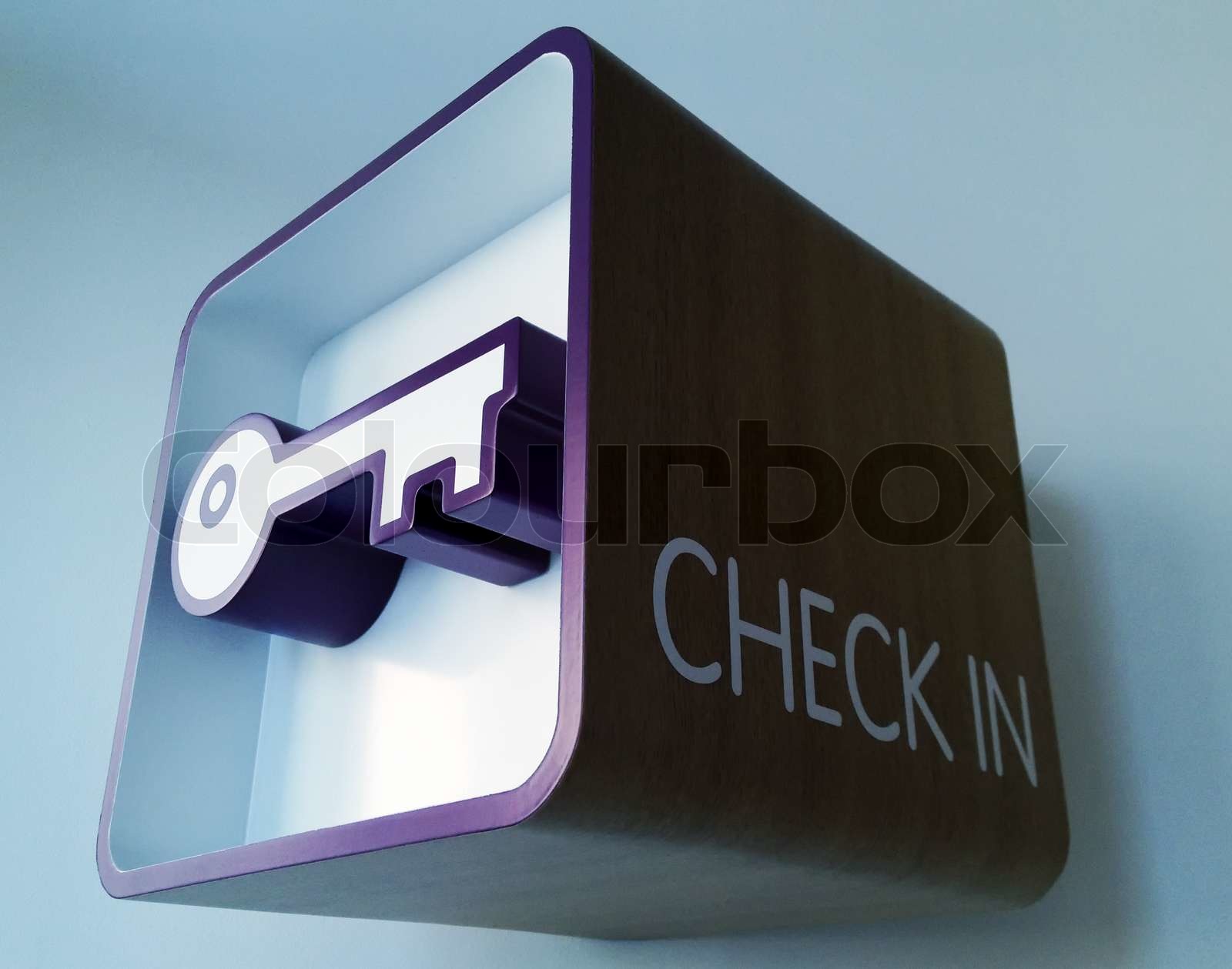 Check in sign and key symbol | Stock image | Colourbox