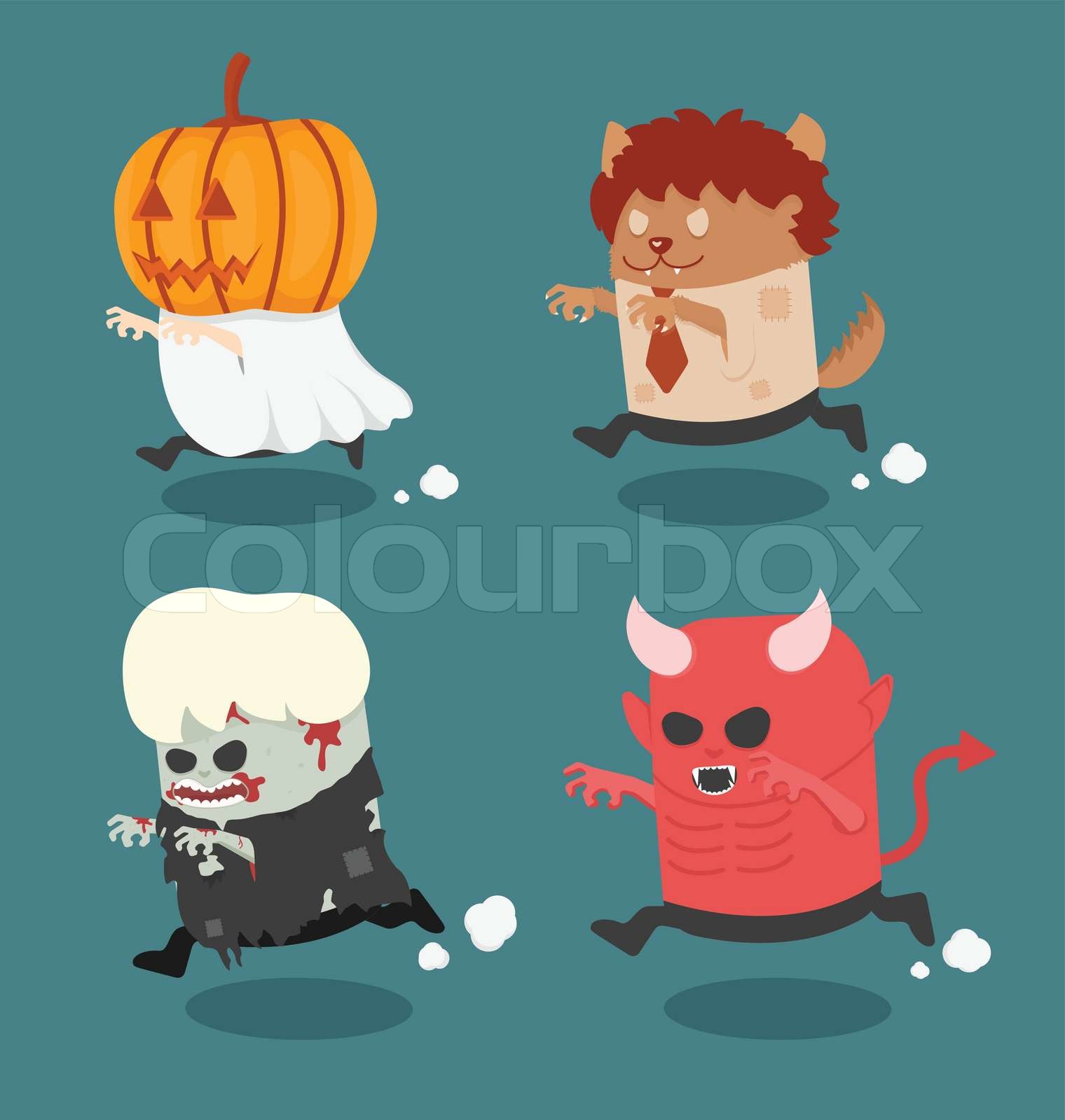 Halloween monster costume set 2 | Stock vector | Colourbox