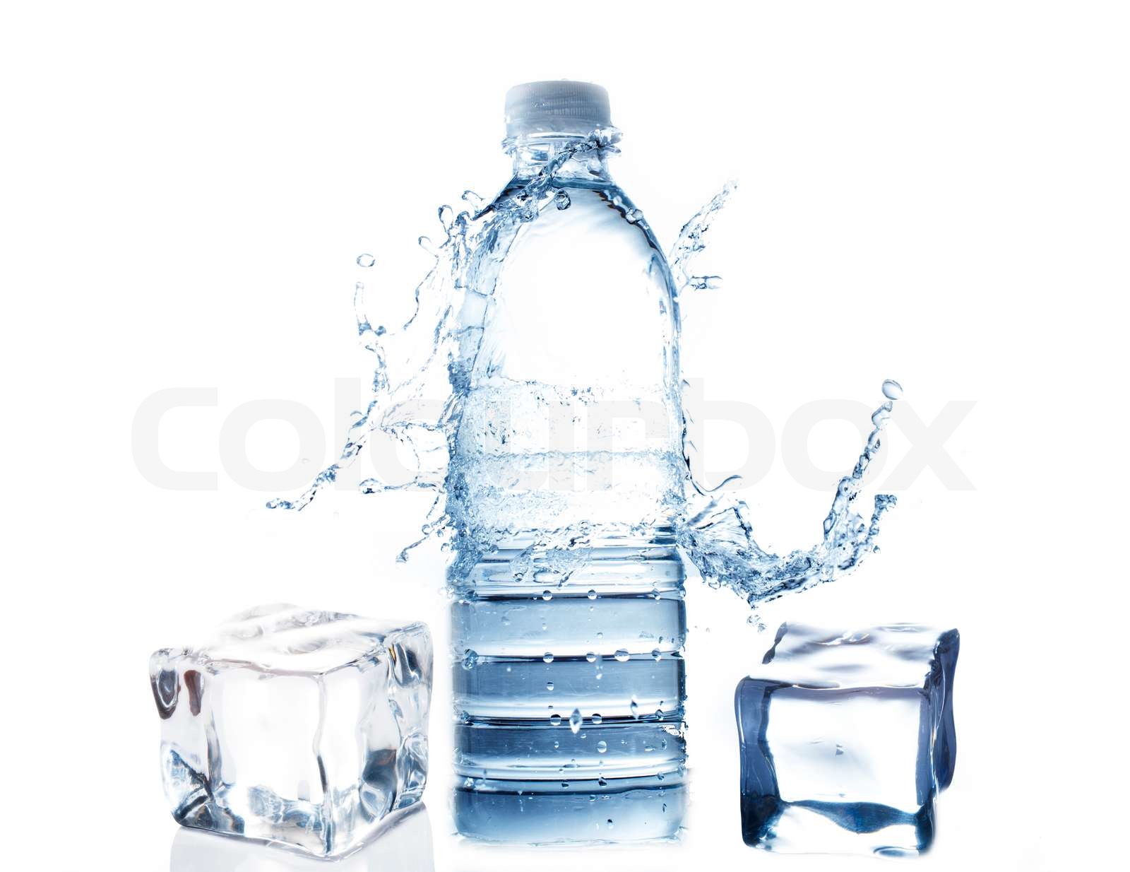Water Bottle and Ice Cubes | Stock image | Colourbox