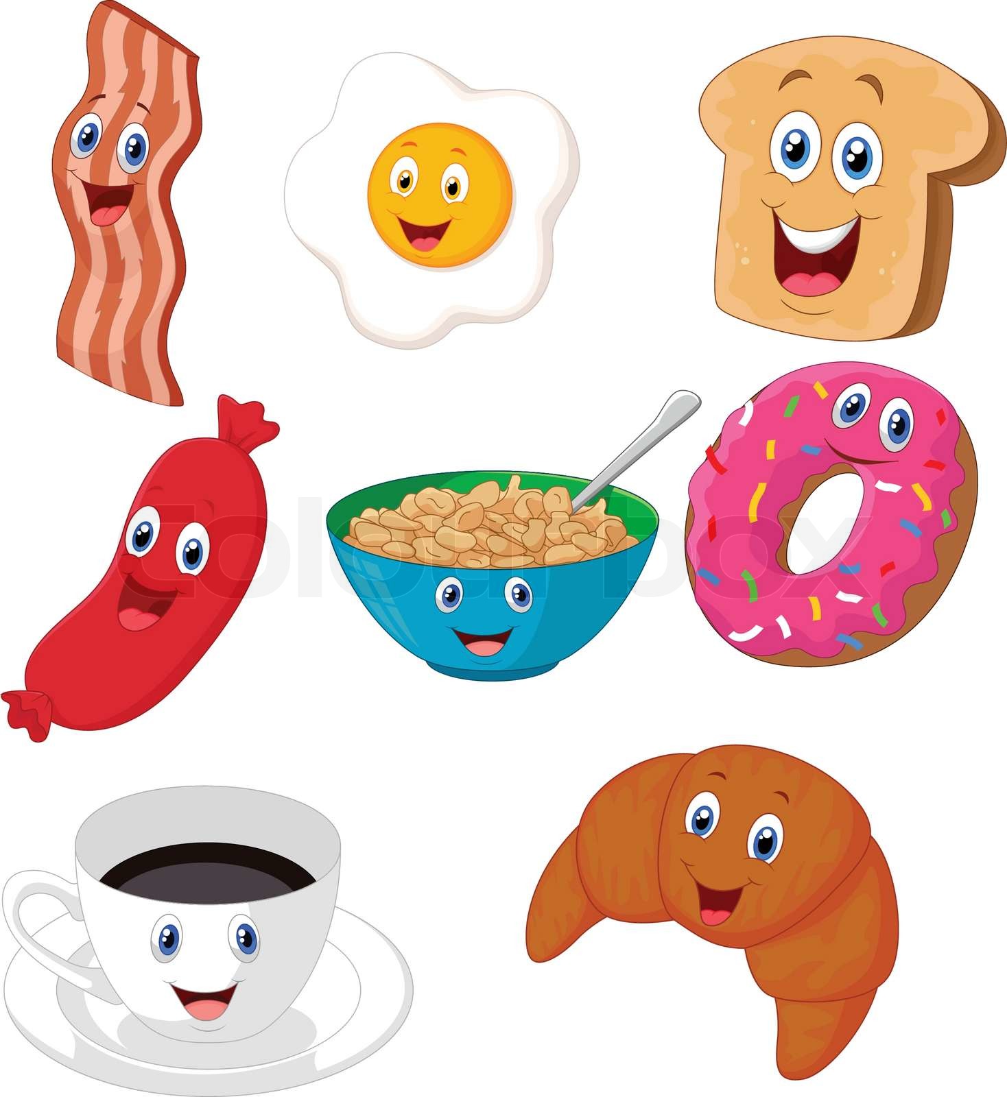 Breakfast cartoon collection | Stock vector | Colourbox