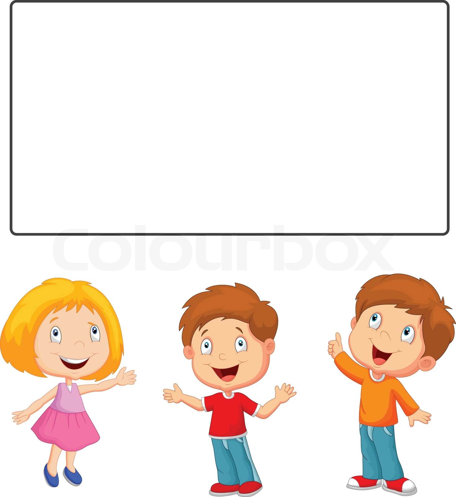 Children Looking Up Clipart
