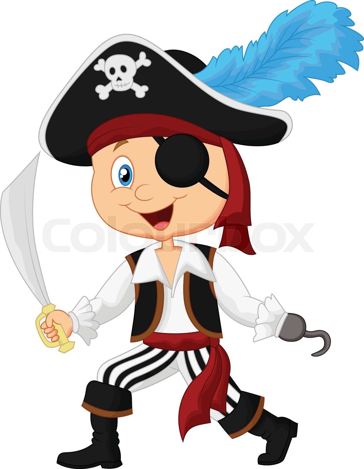 Cute cartoon pirate | Stock vector | Colourbox