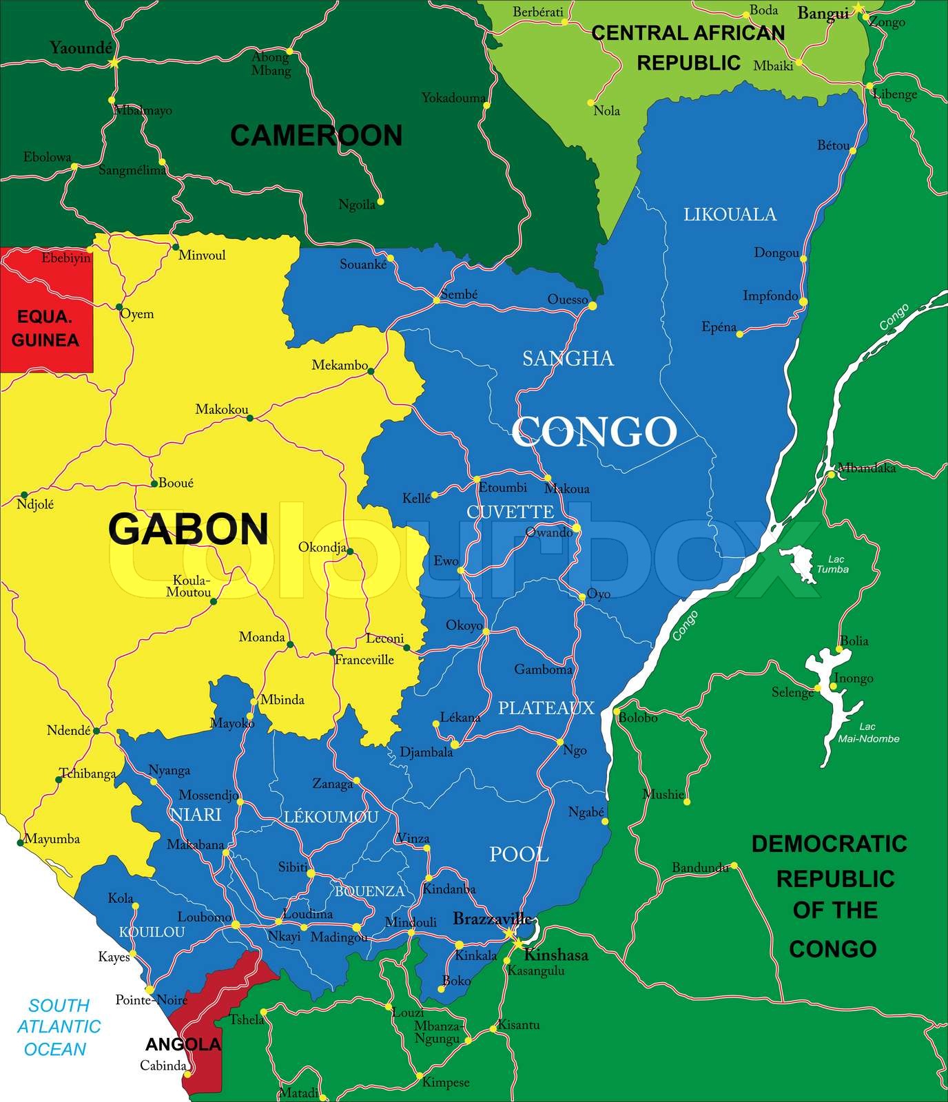 Congo map | Stock vector | Colourbox