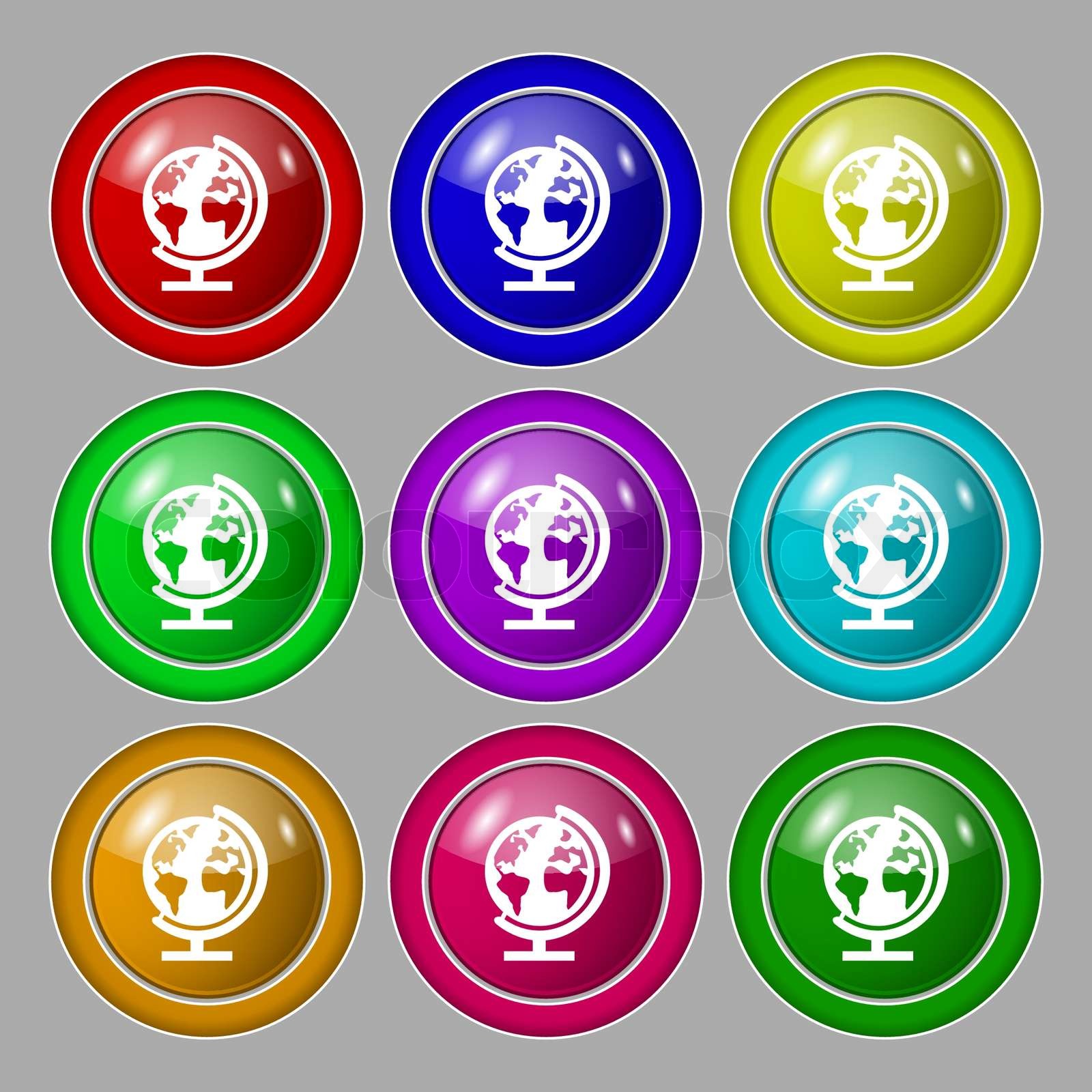 Globe sign icon. World map geography symbol. Globes on stand for ...