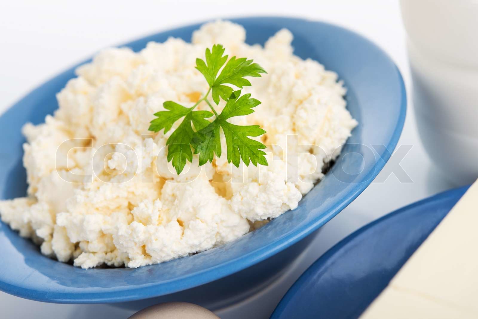 fresh cottage cheese | Stock image | Colourbox