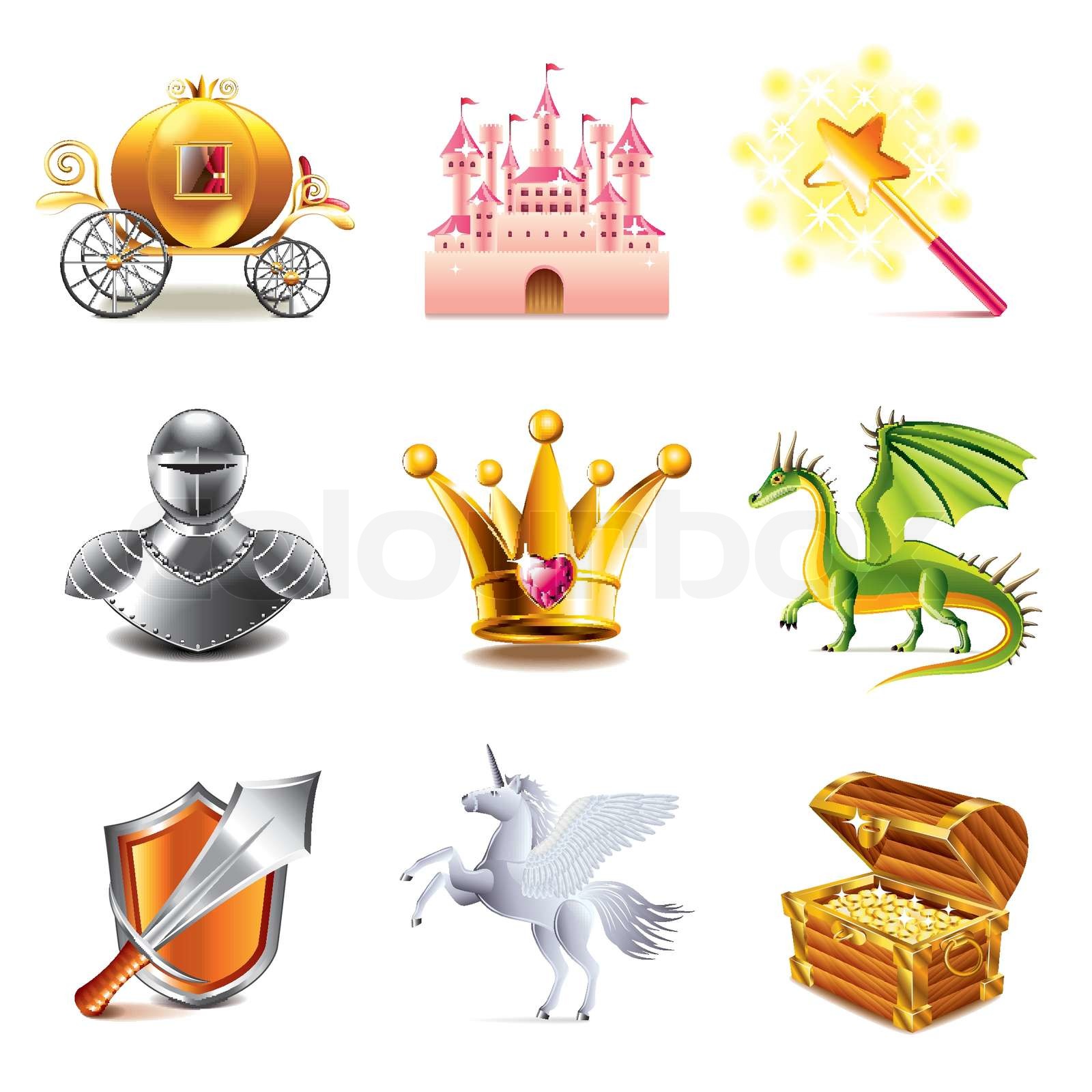 Fairy tale icons vector set | Stock vector | Colourbox
