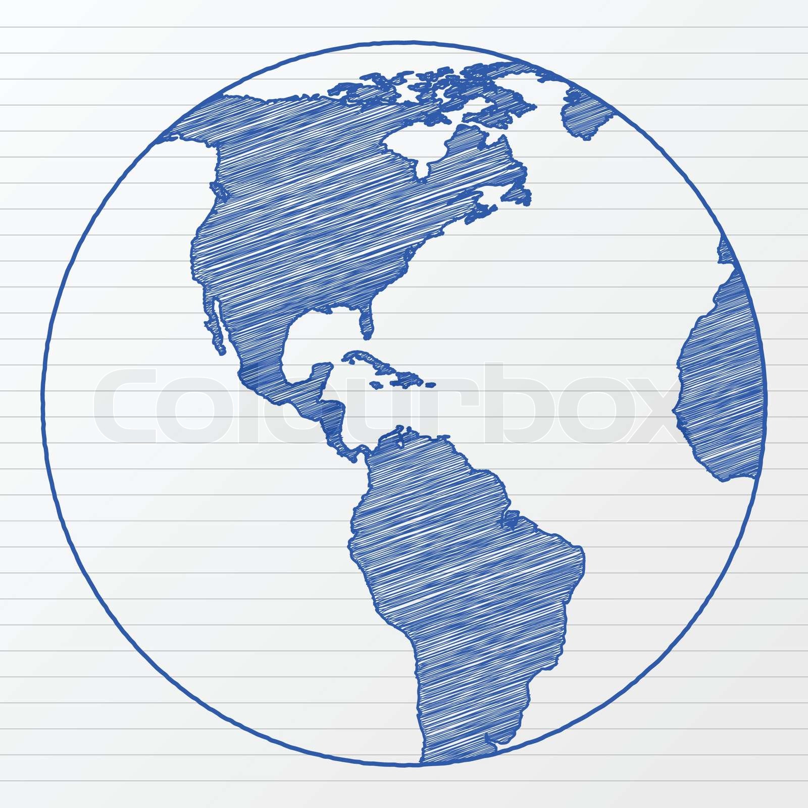 drawing world globe 6 | Stock vector | Colourbox