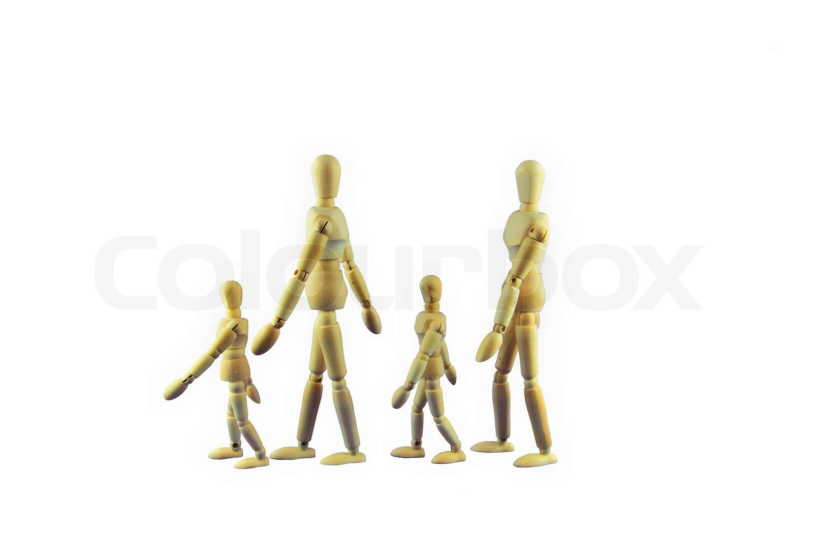 A family of wooden figures | Stock image | Colourbox