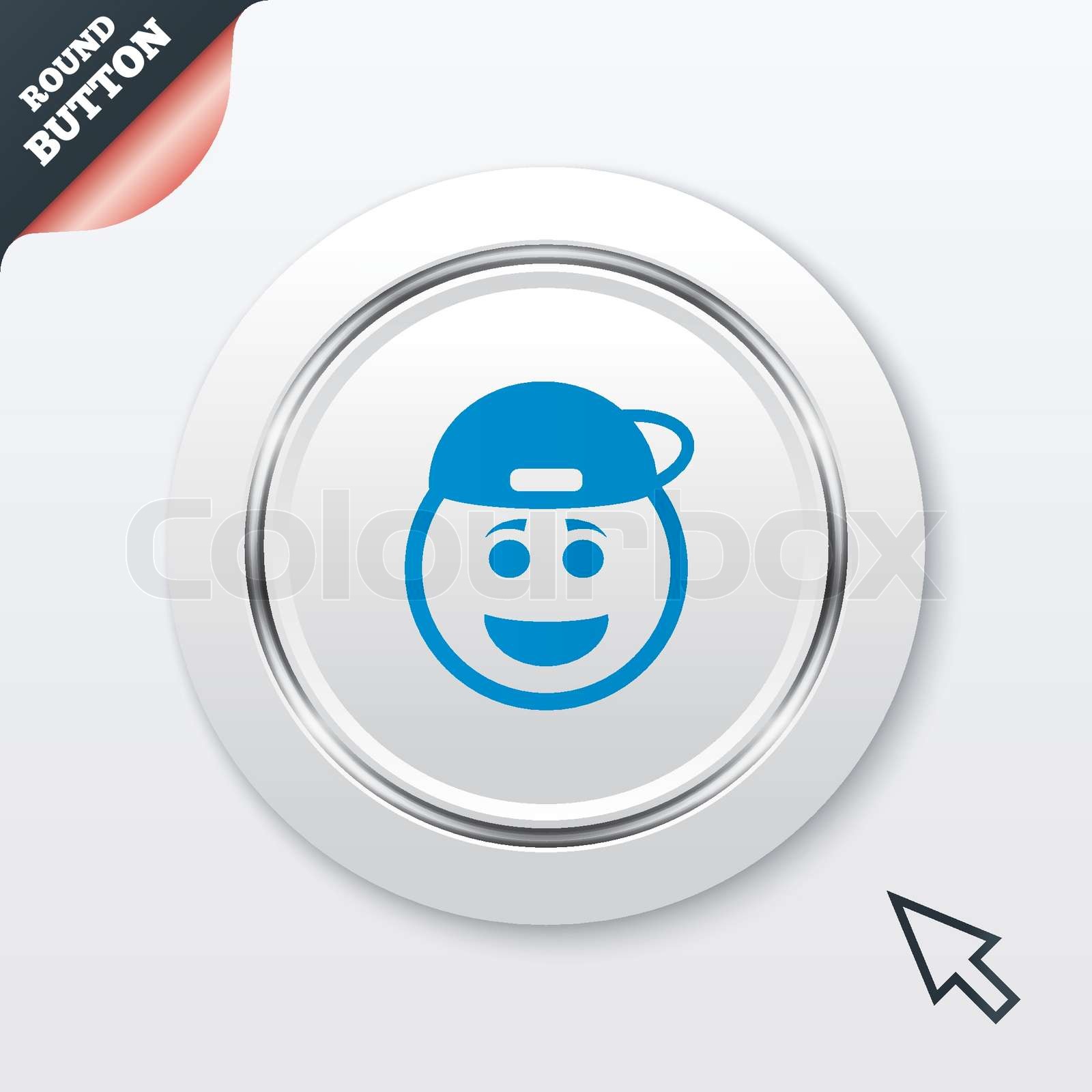 Smile rapper face icon. Smiley symbol. | Stock vector | Colourbox