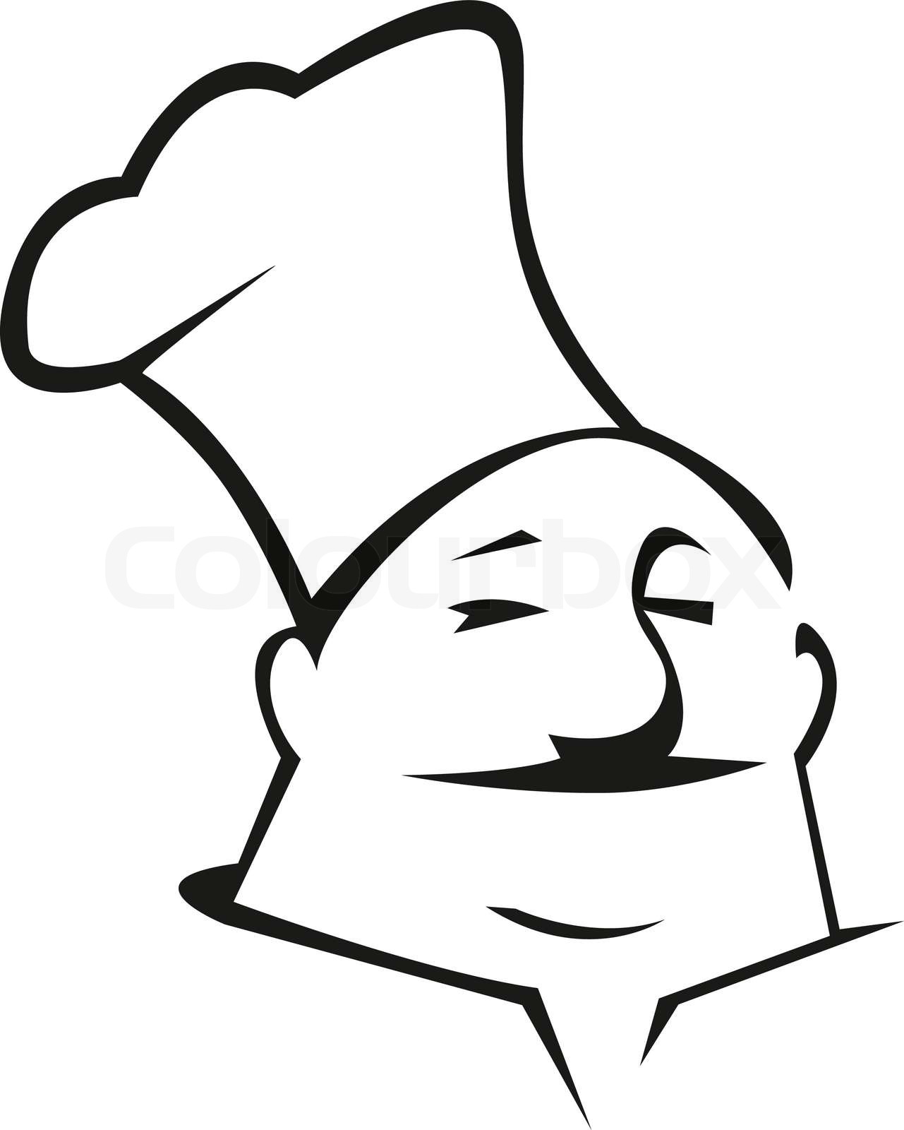 Cartoon chef in toque | Stock vector | Colourbox