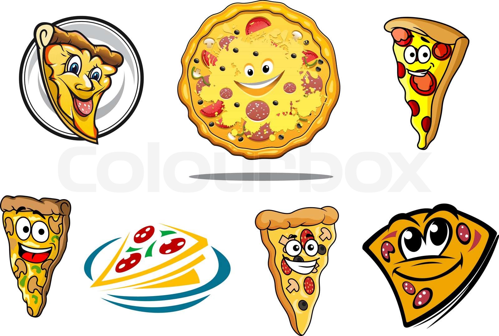 pizza, tegneserie, ost | Stock vektor | Colourbox