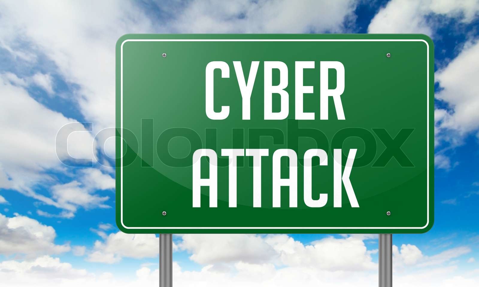Cyber Attack on Highway Signpost. | Stock image | Colourbox