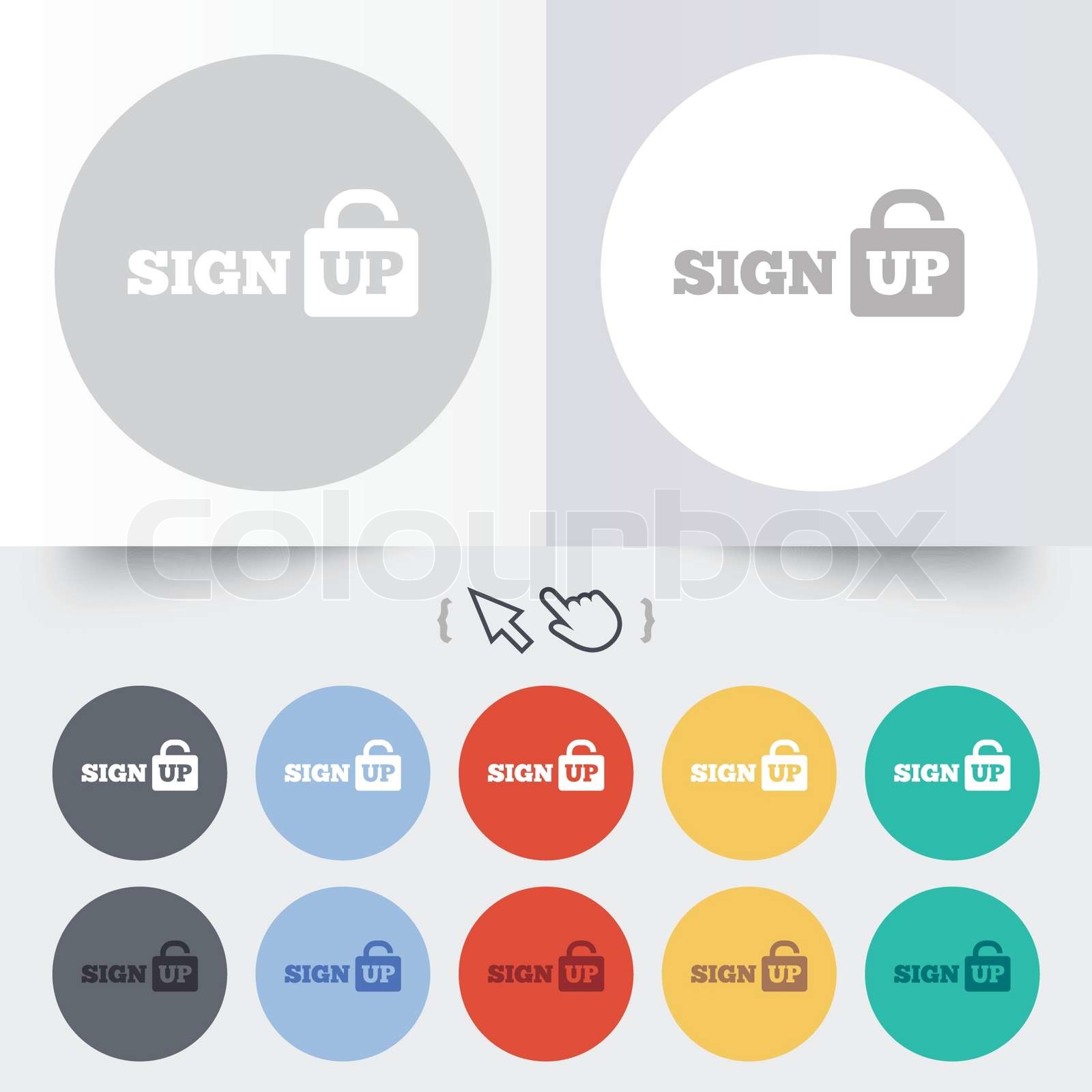 Sign up sign icon. Registration symbol. | Stock vector | Colourbox