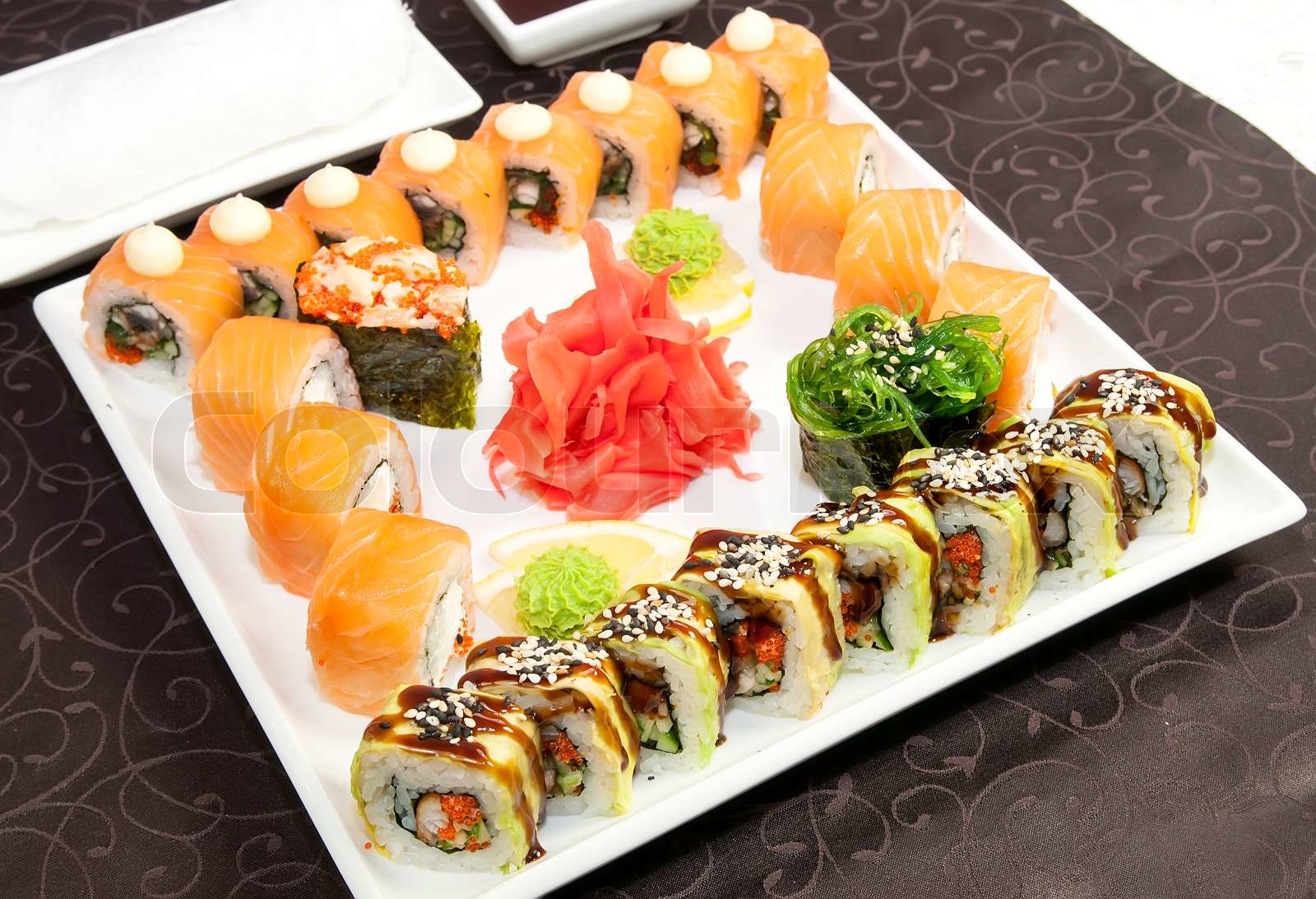 delicious seafood sushi at a Japanese restaurant | Stock image | Colourbox