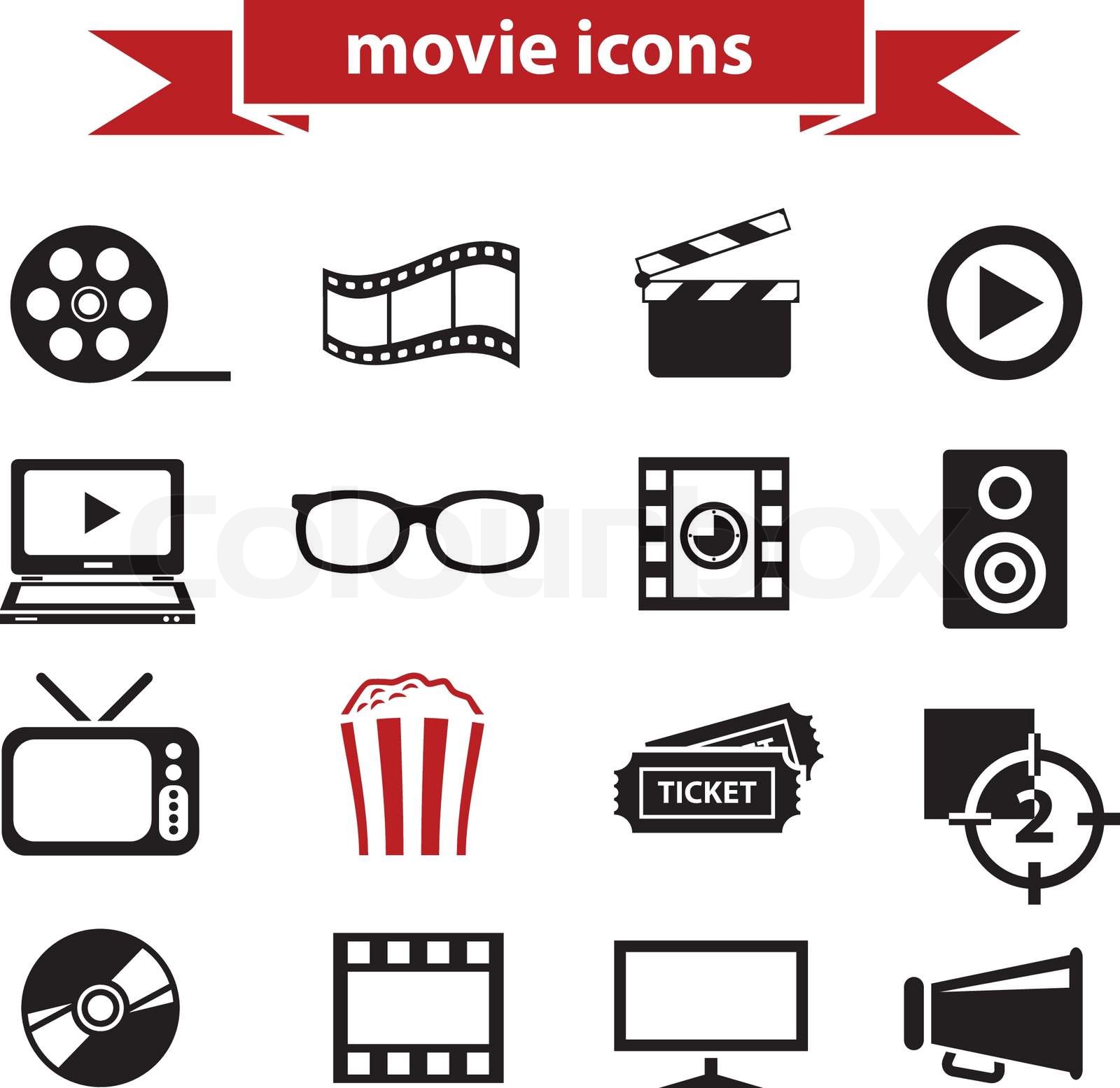 movie icons | Stock vector | Colourbox