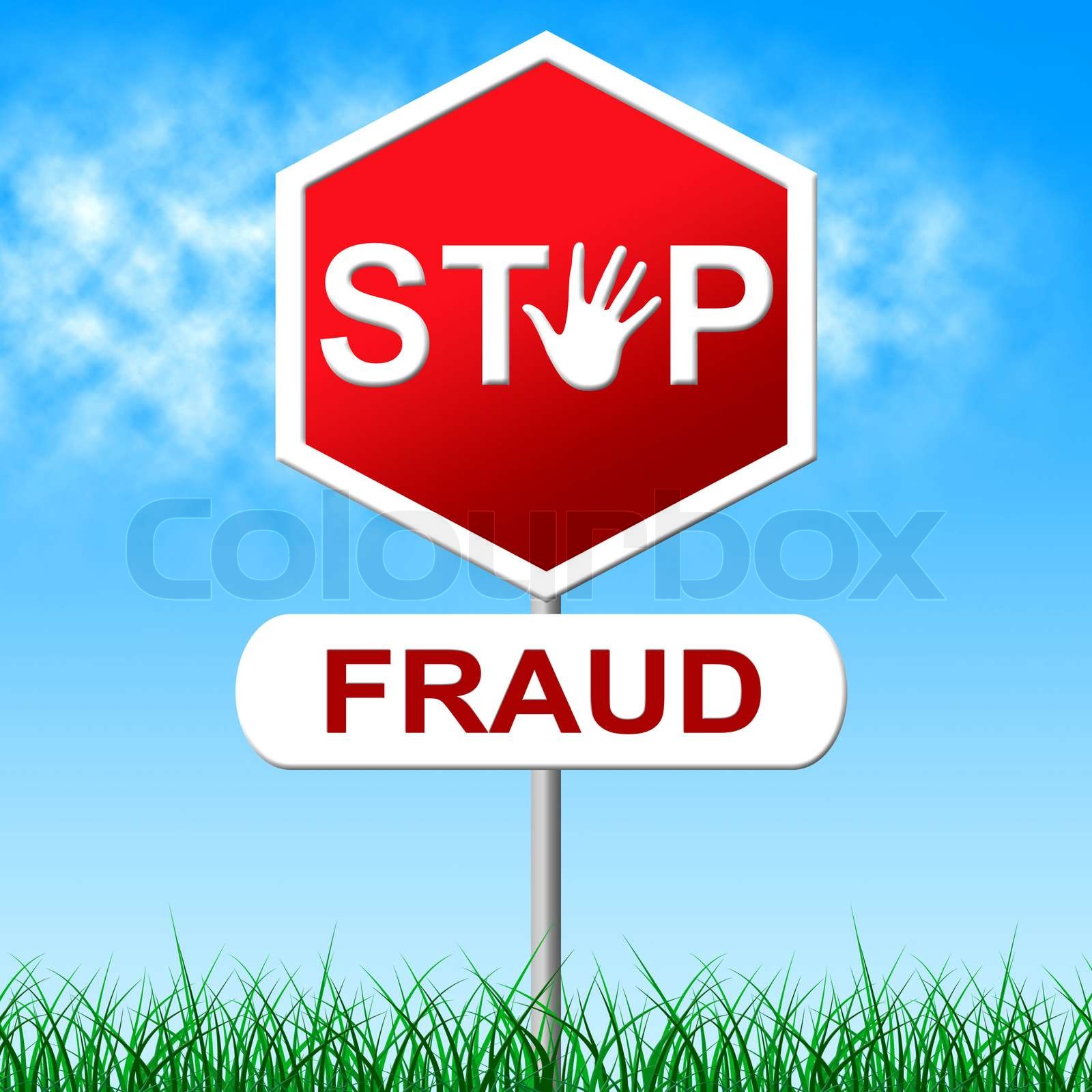 Stop Fraud Indicates Warning Sign And Con | Stock image | Colourbox
